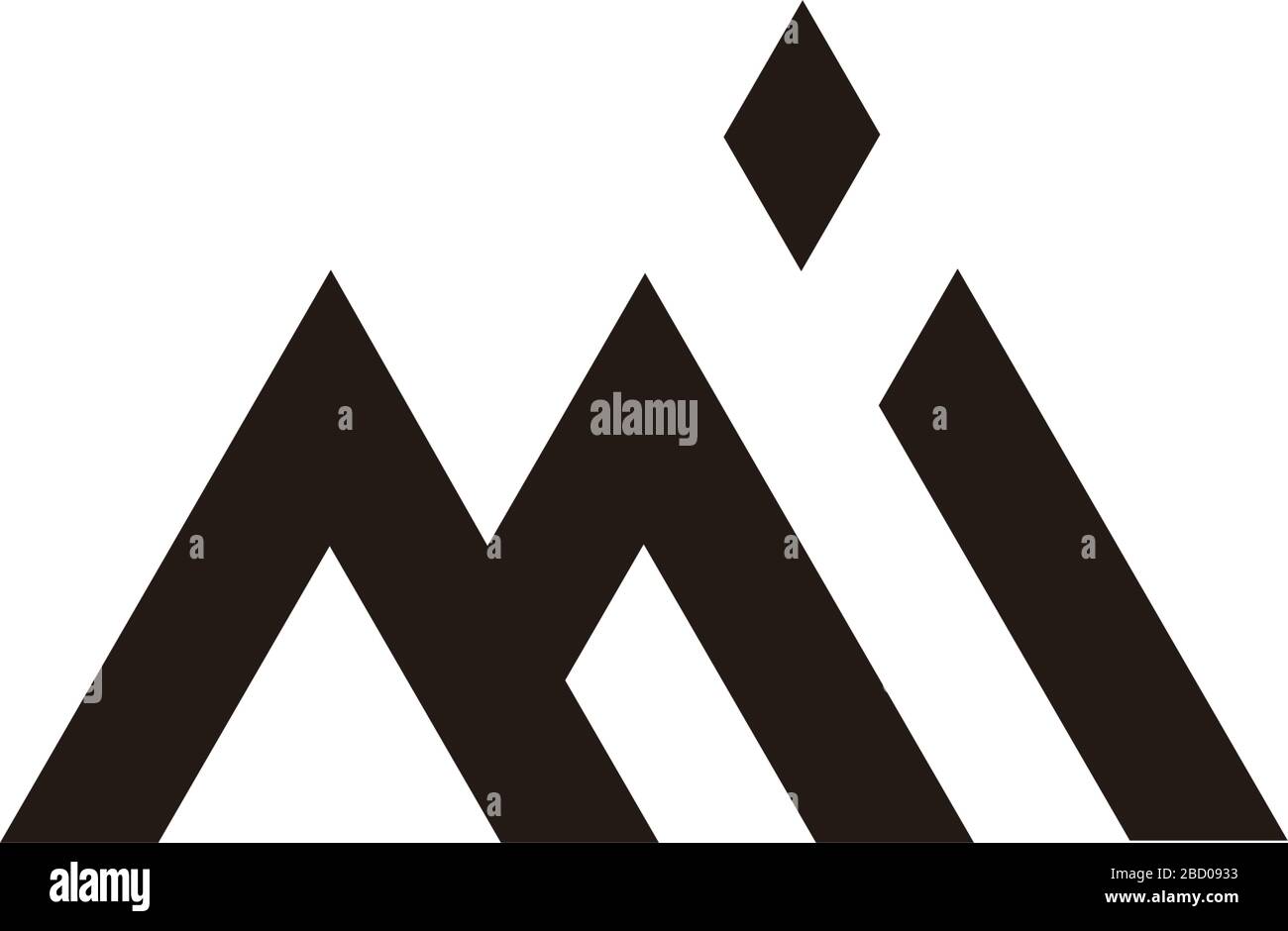 letter mi simple linear abstract geometric logo vector Stock Vector ...