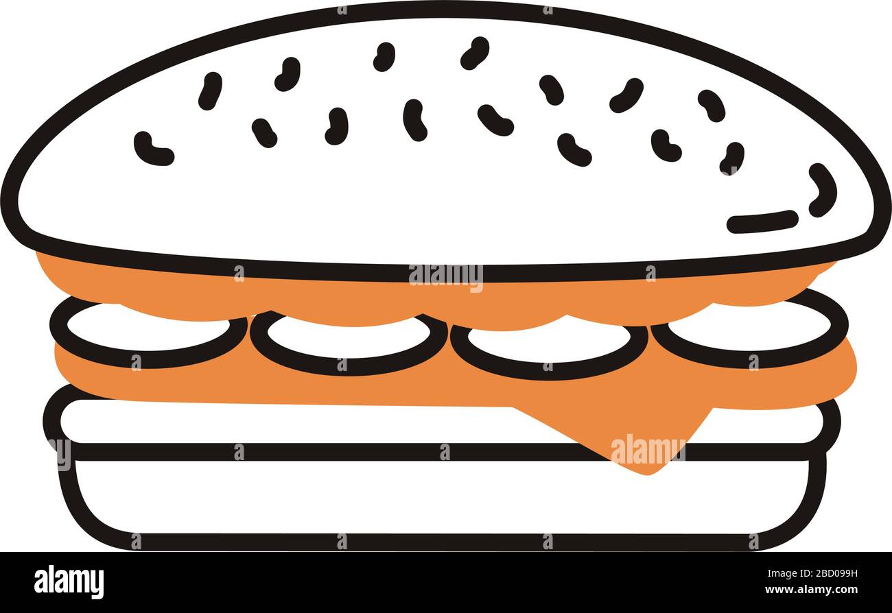 delicious burger fast food line style Stock Vector Image & Art - Alamy
