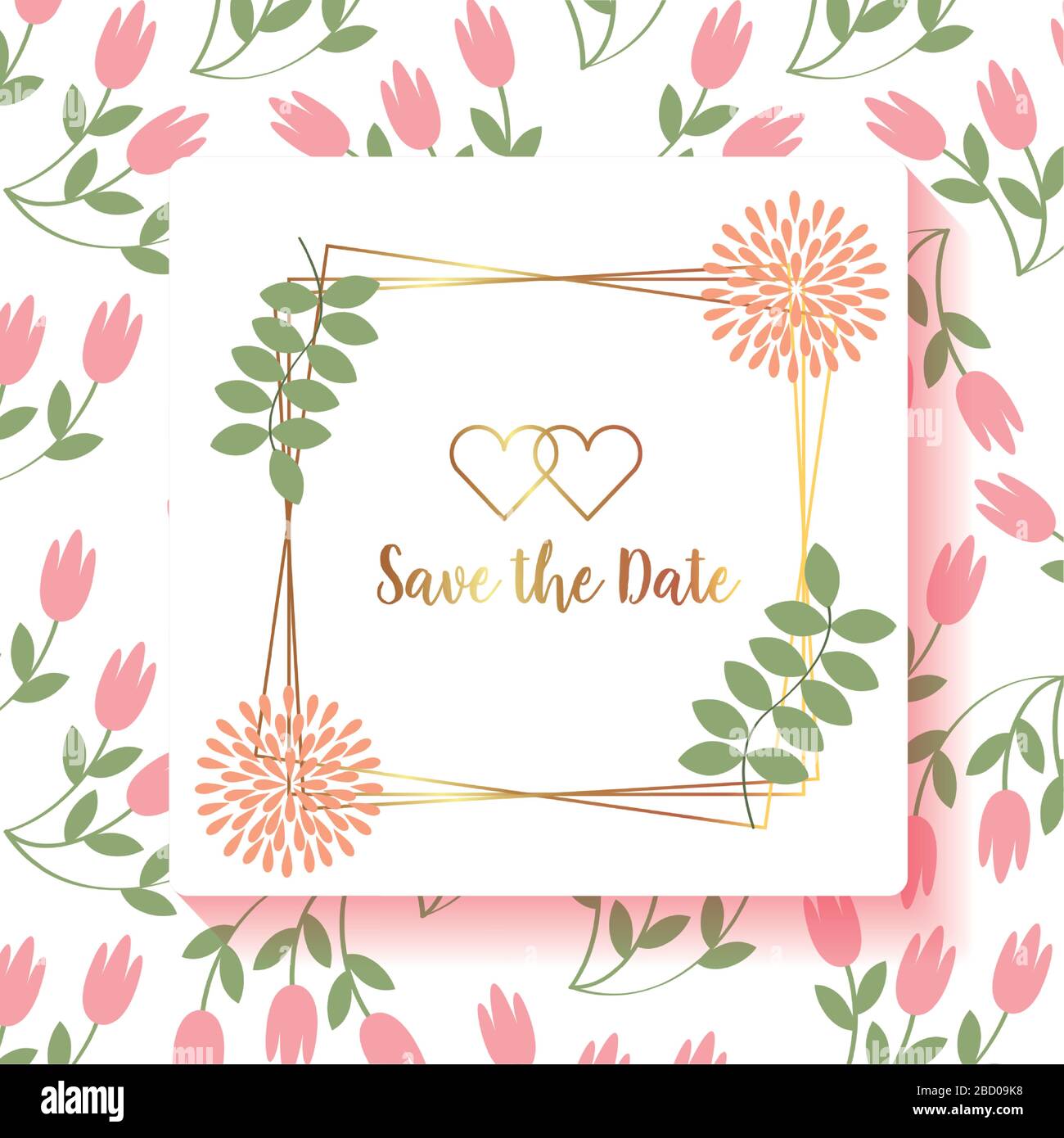 save the date square frame Stock Vector Image & Art - Alamy