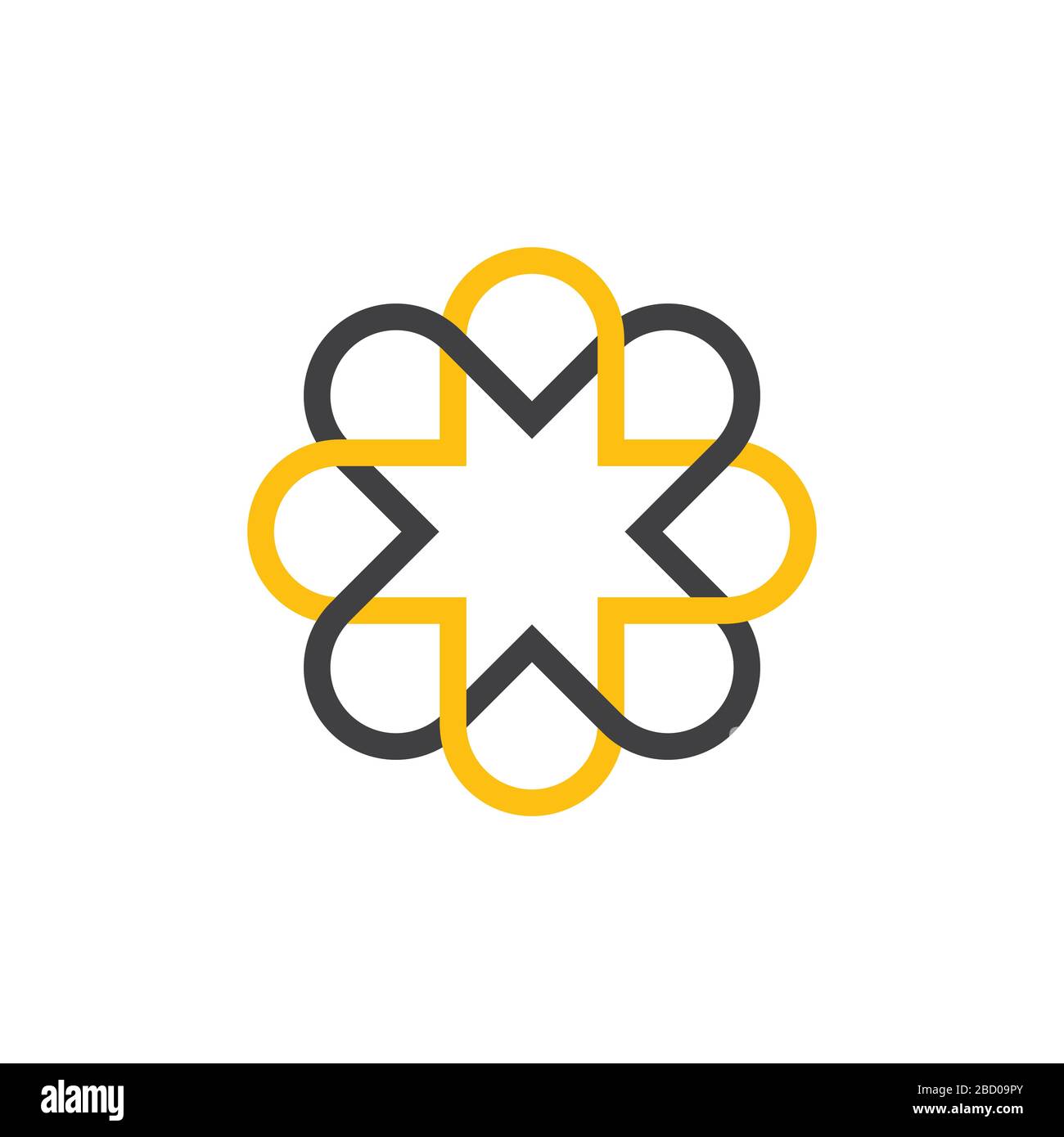 colorful flower swirl overlapping line design vector Stock Vector Image ...