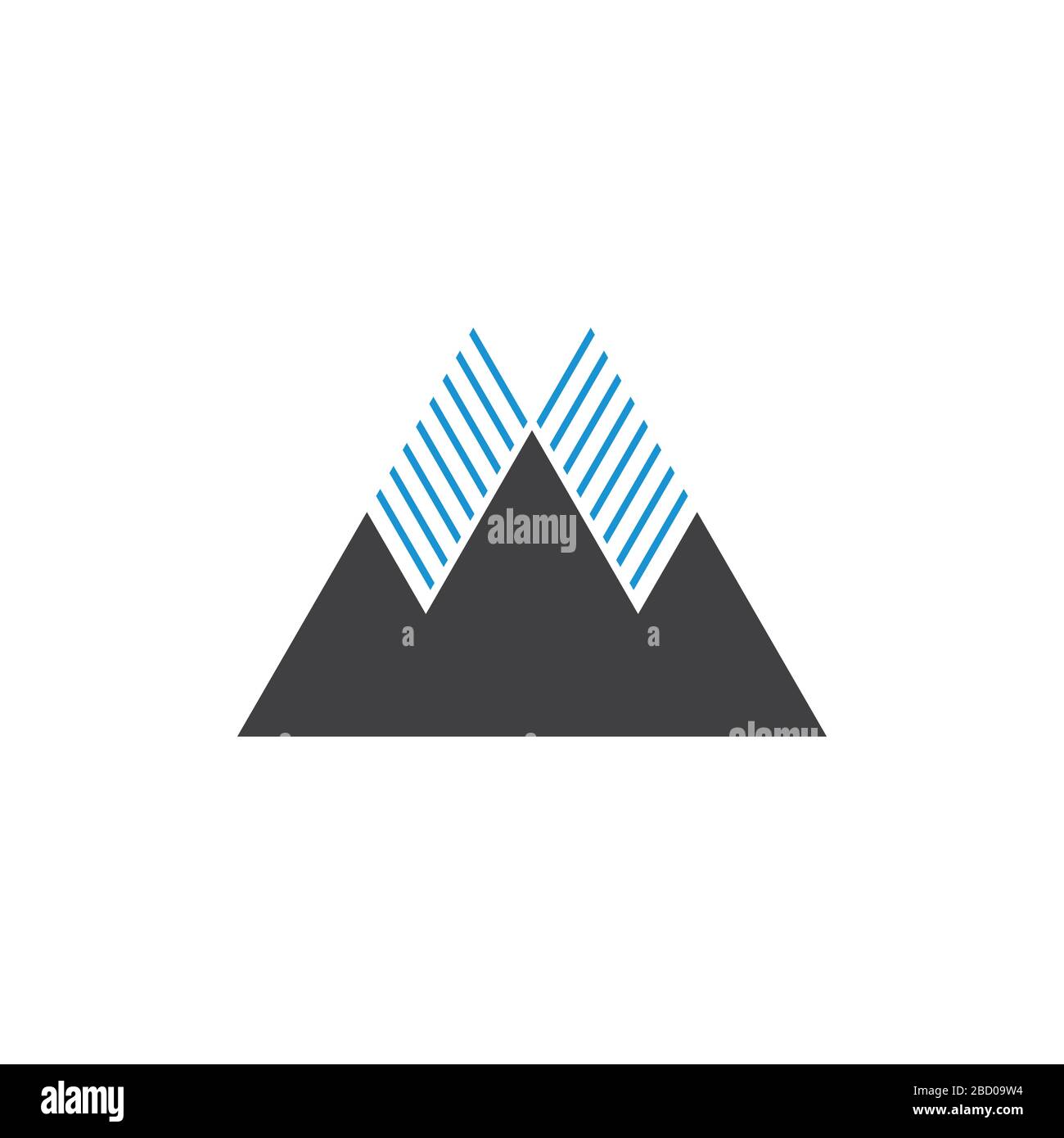 simple stripes triangle mountain silhouette symbol vector Stock Vector ...