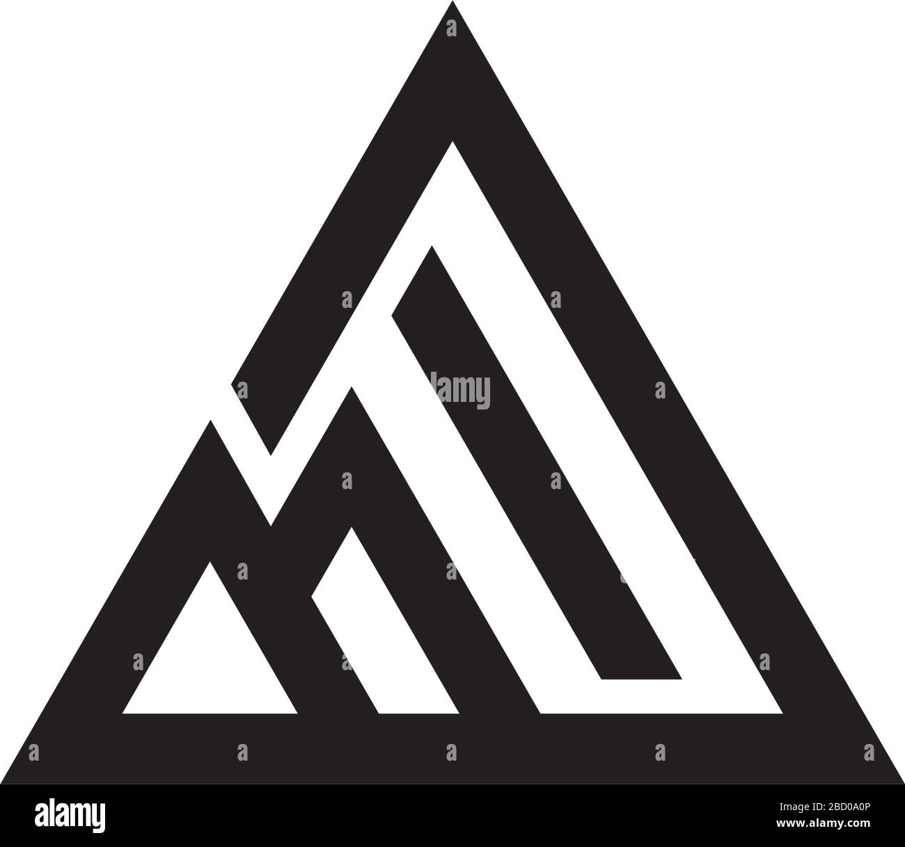 letter m triangle geometric stripes shape design logo vector Stock ...