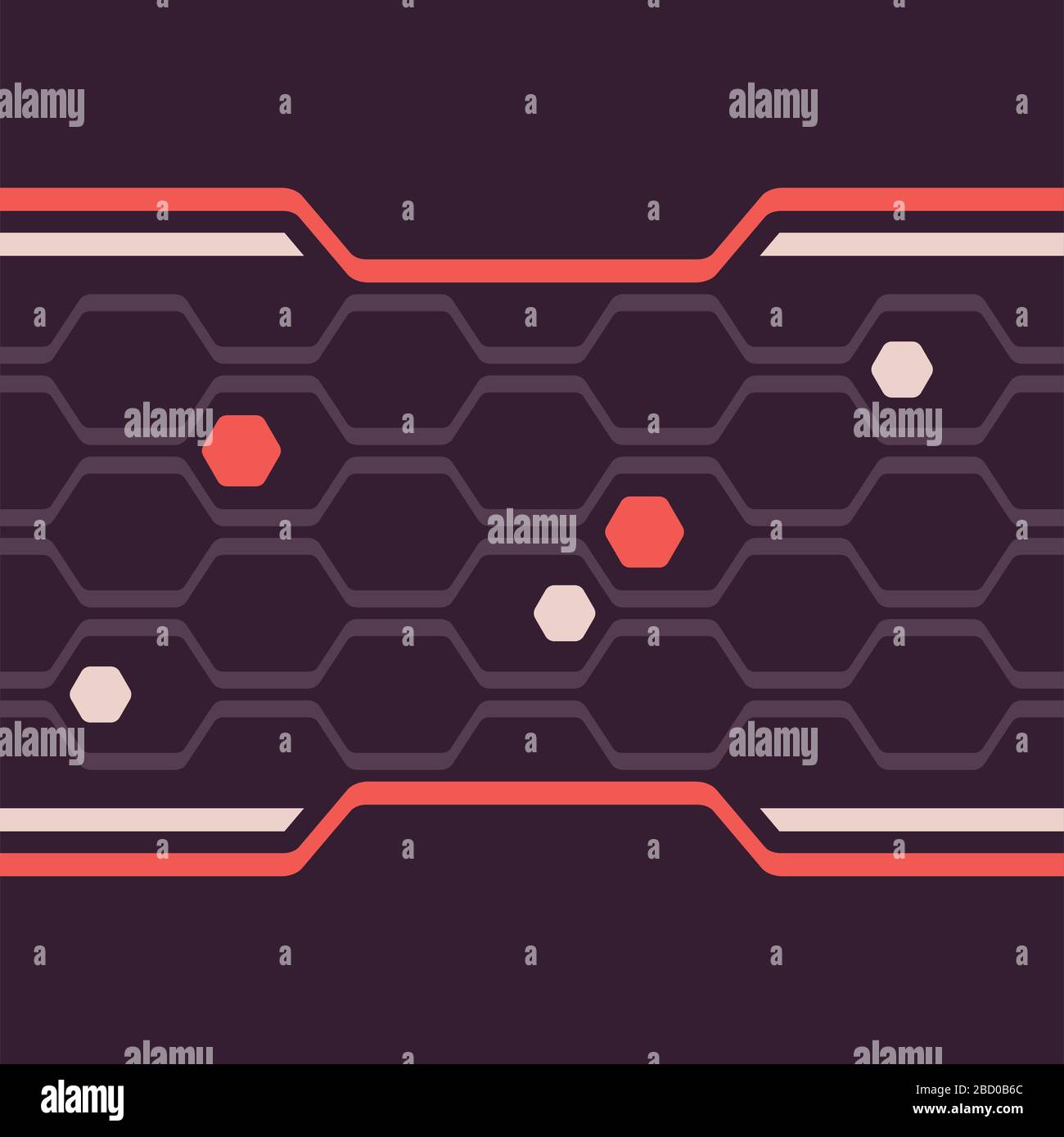 Digital honeycomb vector seamless pattern. Abstract hexagon techno background Stock Vector Image ...