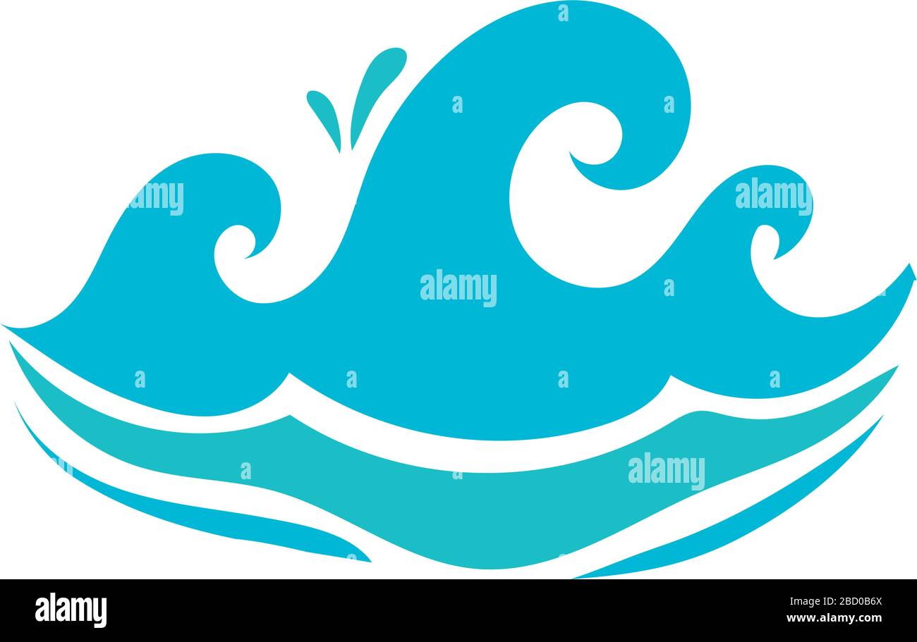 water waves ocean flat style icon Stock Vector Image & Art - Alamy
