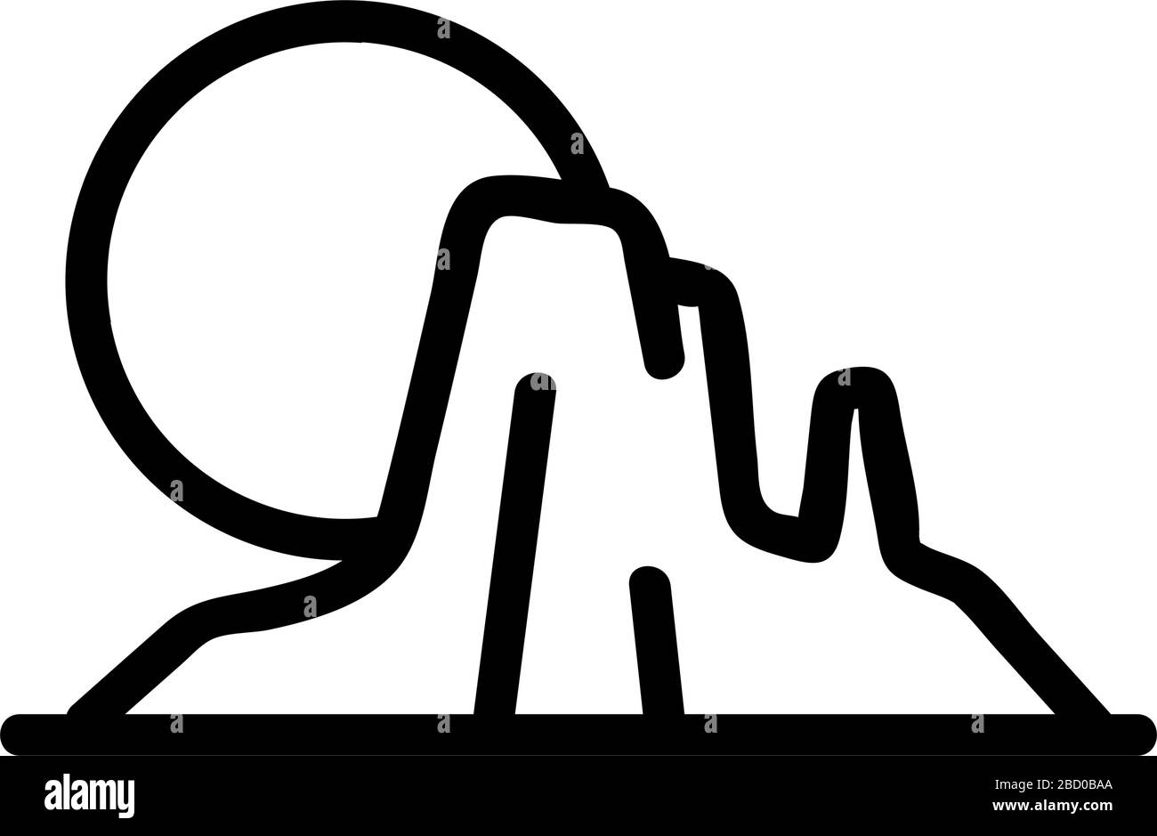 sunset mountains icon vector outline illustration Stock Vector Image ...