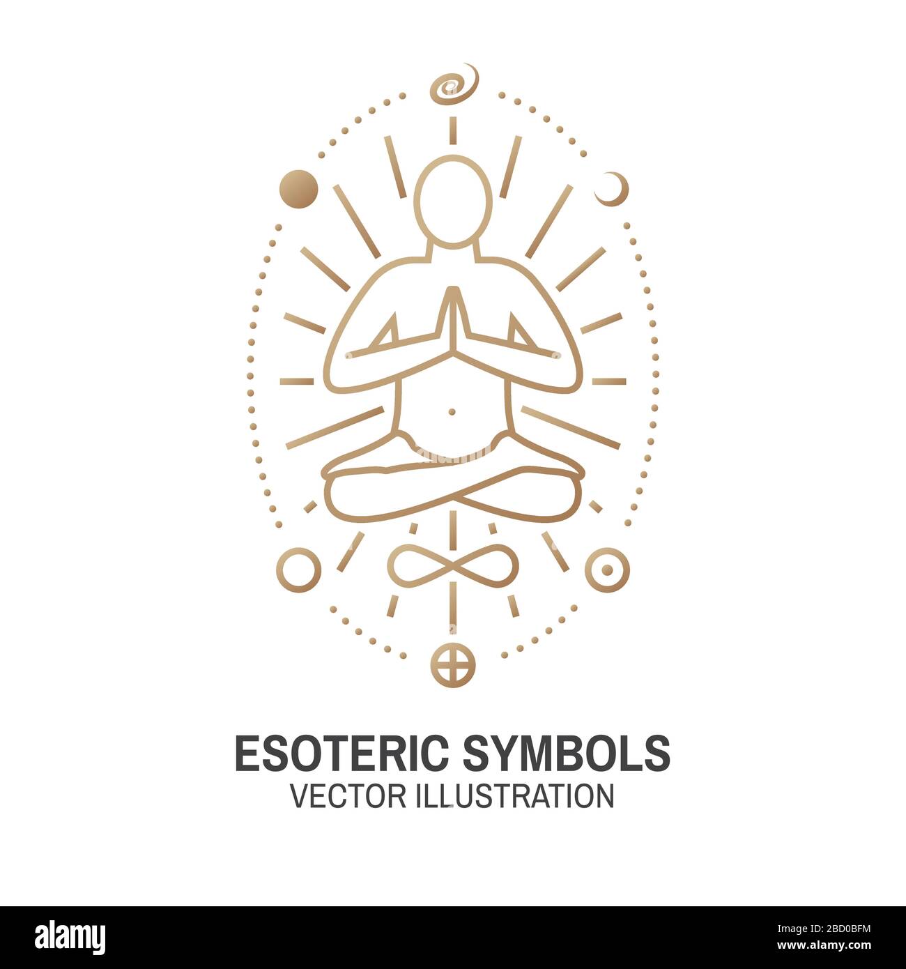 Esoteric symbols. Vector illustration. Thin line geometric badge ...