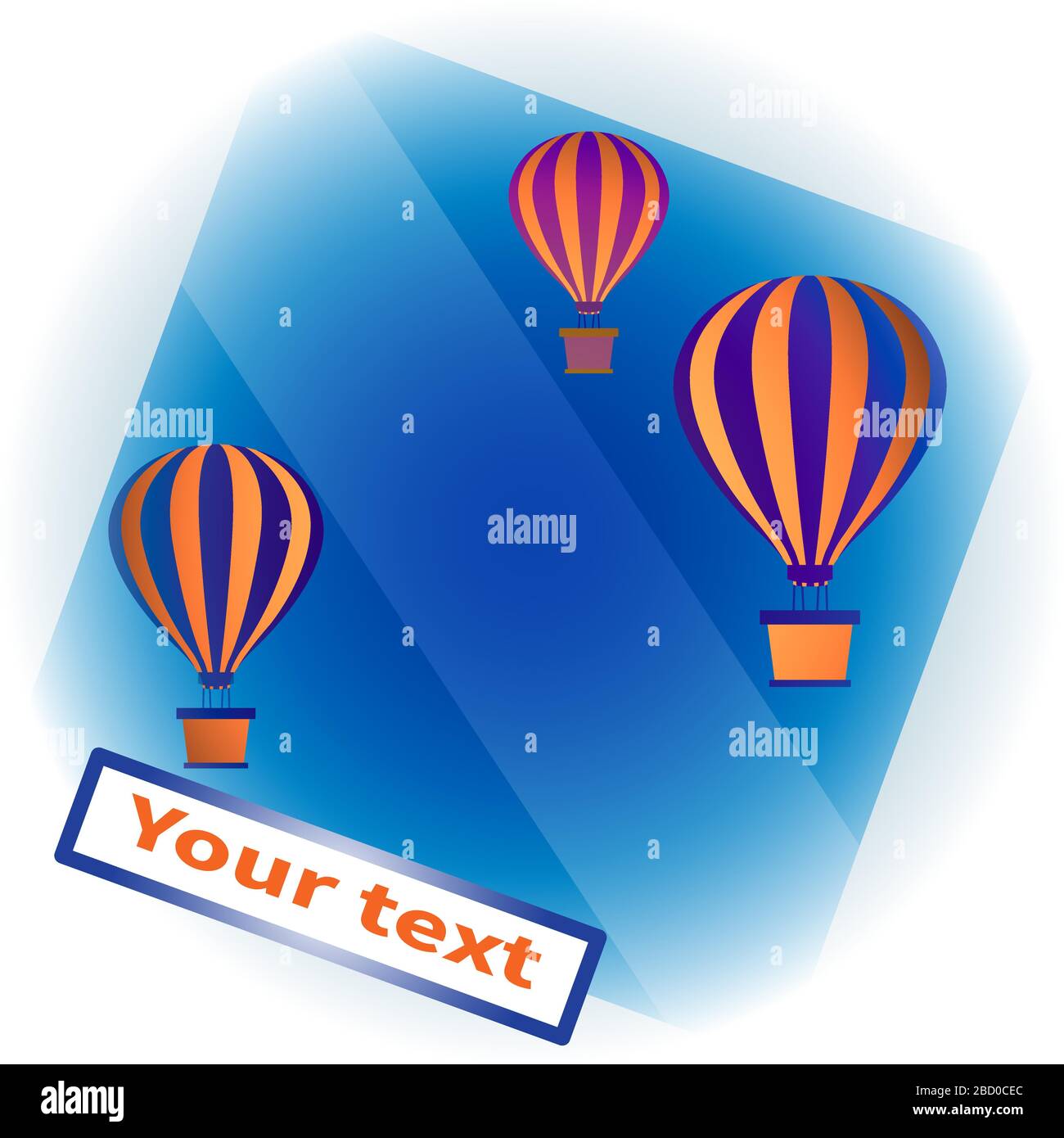 Colorful hot air balloons with baskets. Several hot air balloons in ...