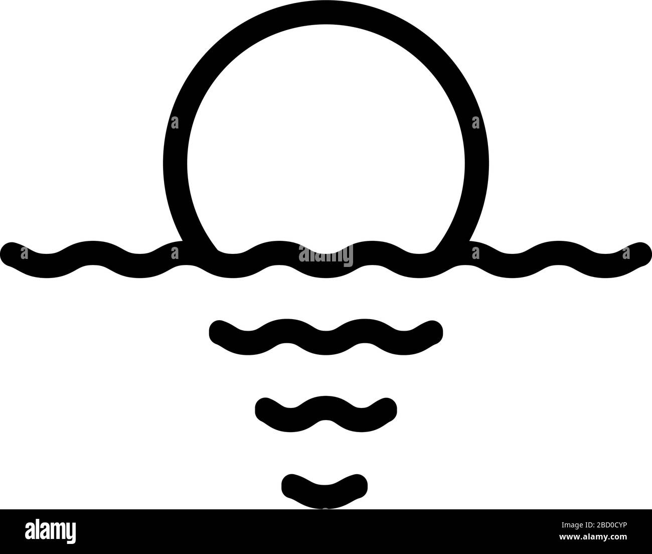 sunset ocean icon vector outline illustration Stock Vector Image & Art ...