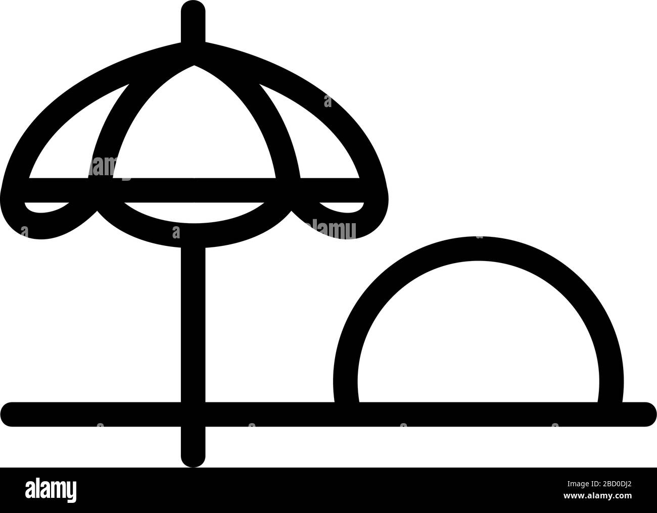 sunset beach icon vector outline illustration Stock Vector Image & Art ...