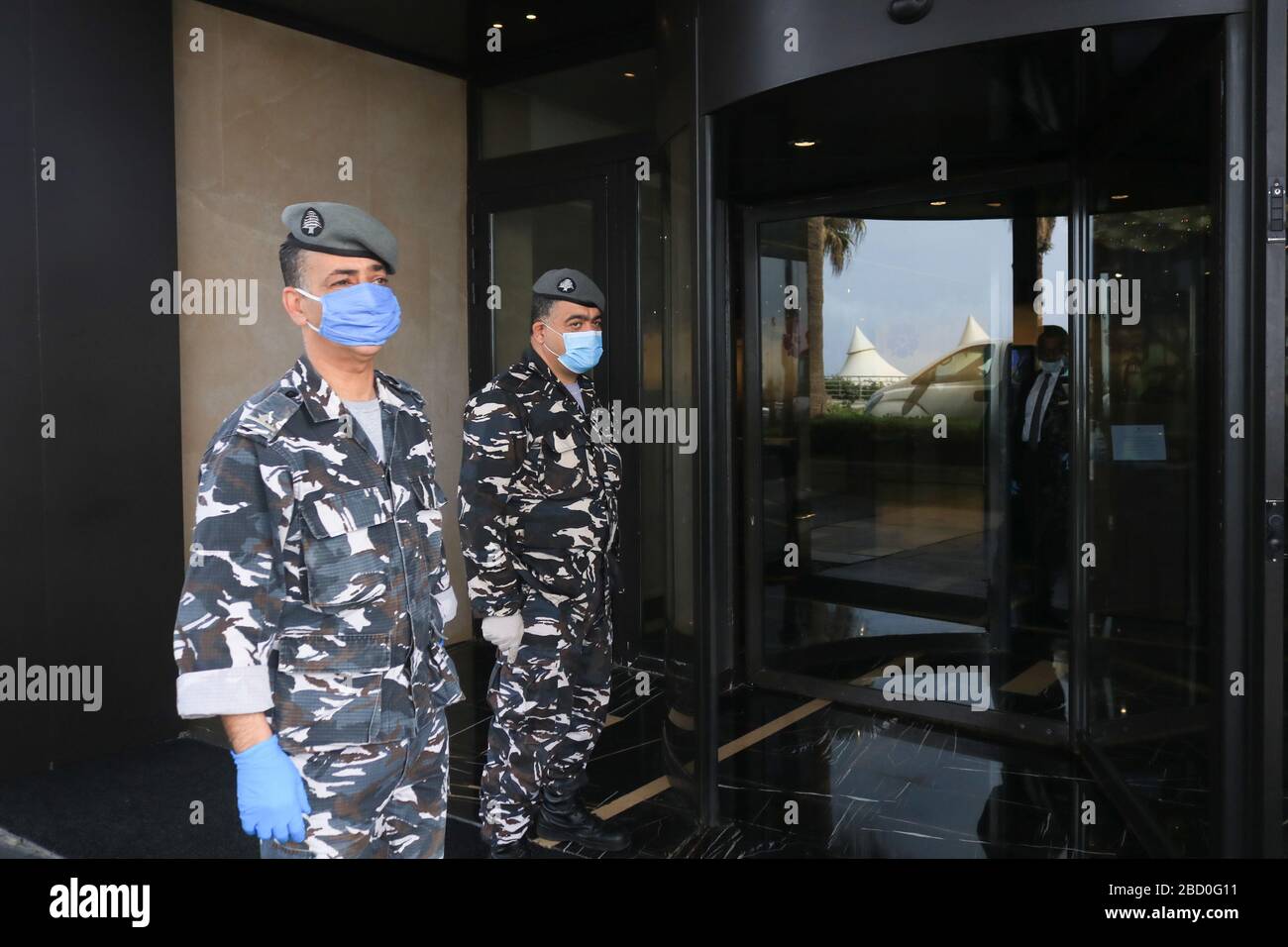 Beirut, Lebanon. 6 April 2020.Lebanese police wearing protective ...