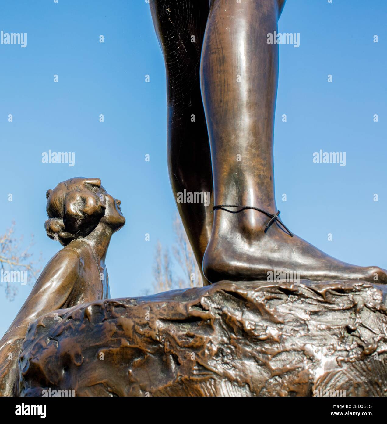 Peter Pan statue in Kensington Gardens, sculpted in bronze in 1912 by ...