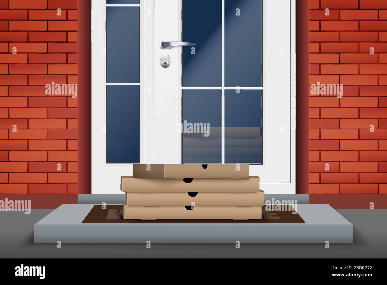 Pizza delivery courier on Stock Vector Images - Alamy