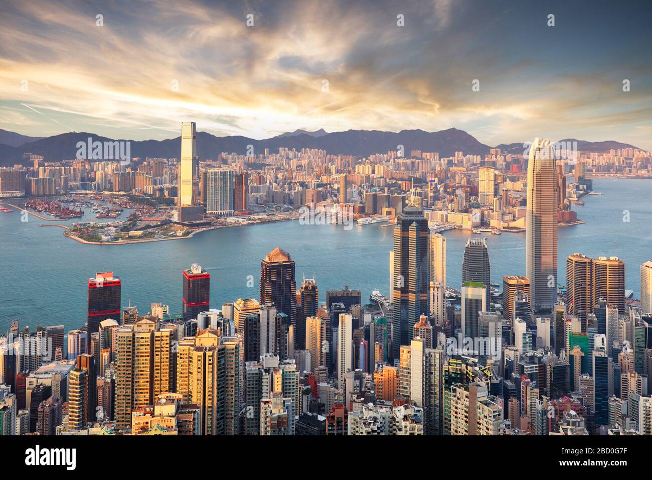 Hong Kong downtown - Victoria, China Stock Photo - Alamy