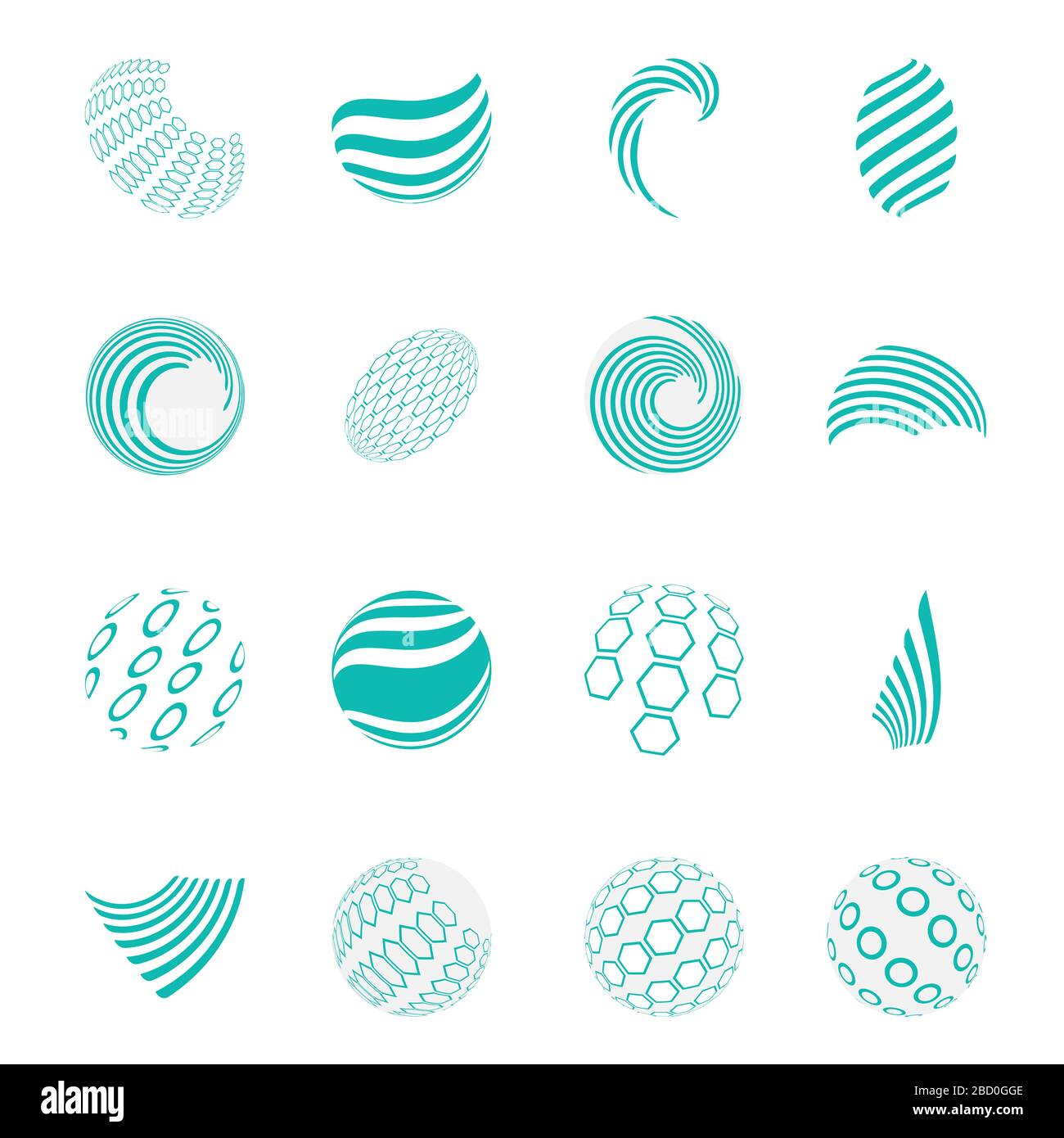 Collection of universal spherical logos, business abstract icons ...
