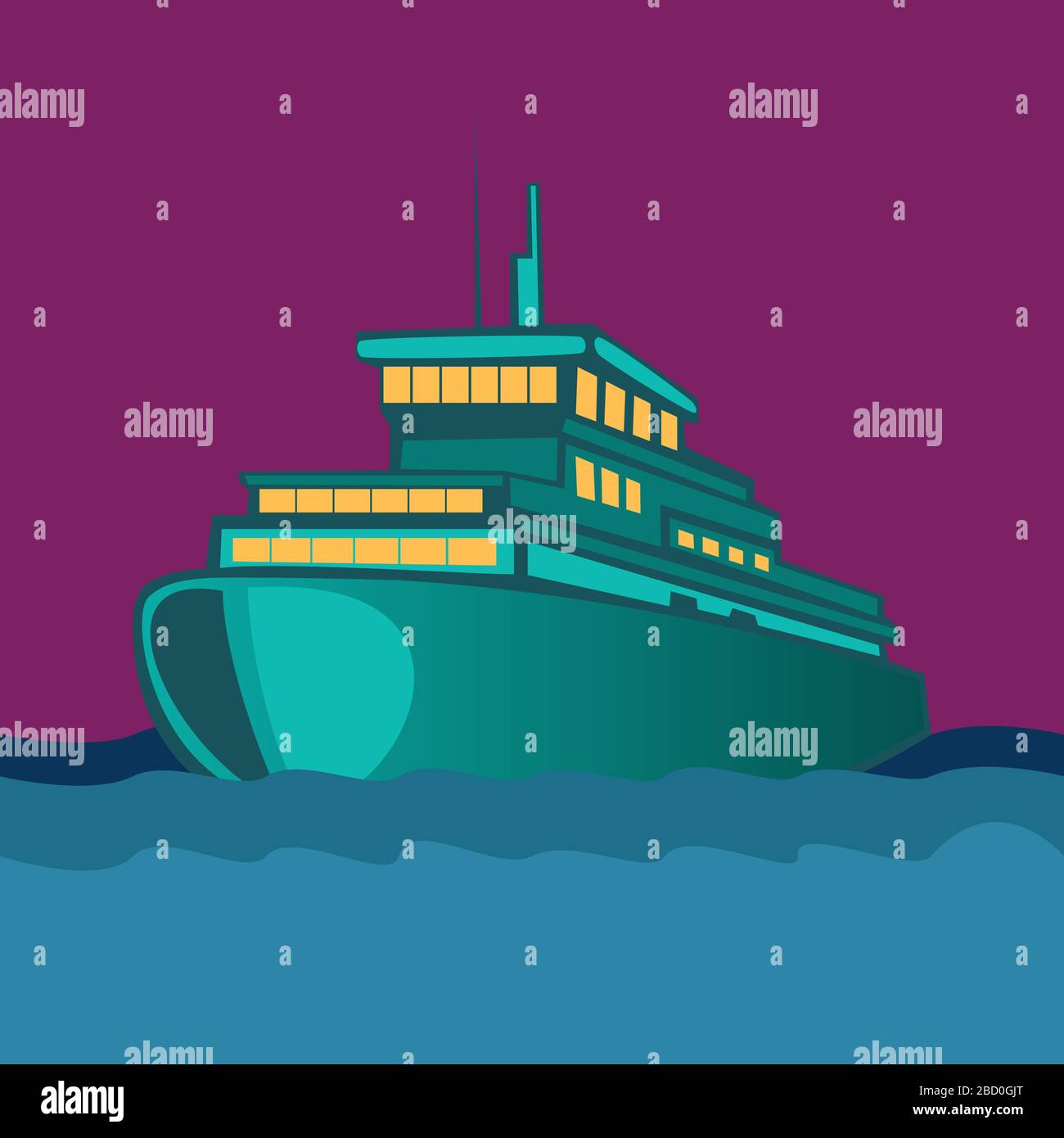 Cloudy night sky ocean Stock Vector Images - Alamy