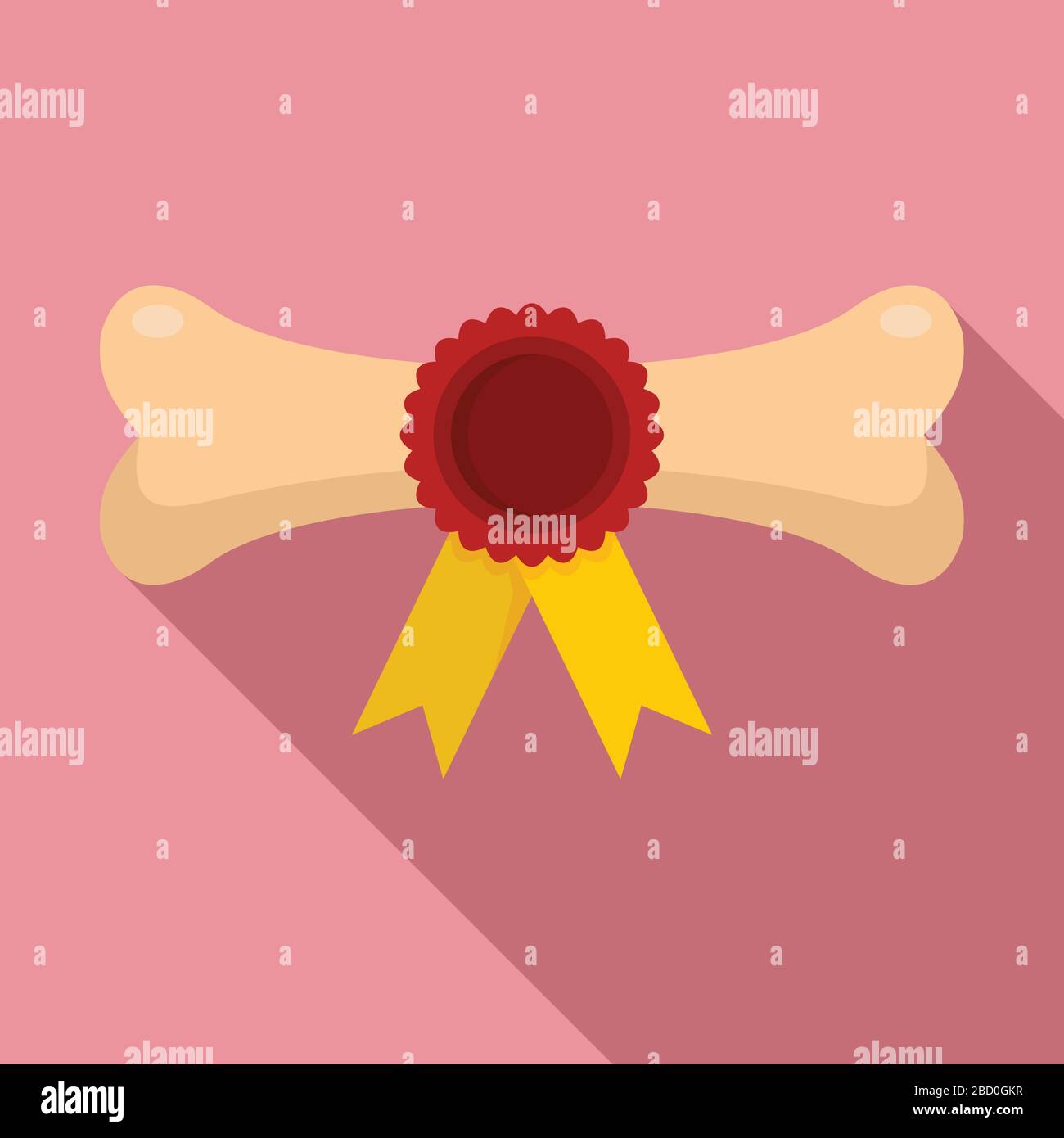 Dog award bone icon. Flat illustration of dog award bone vector icon ...