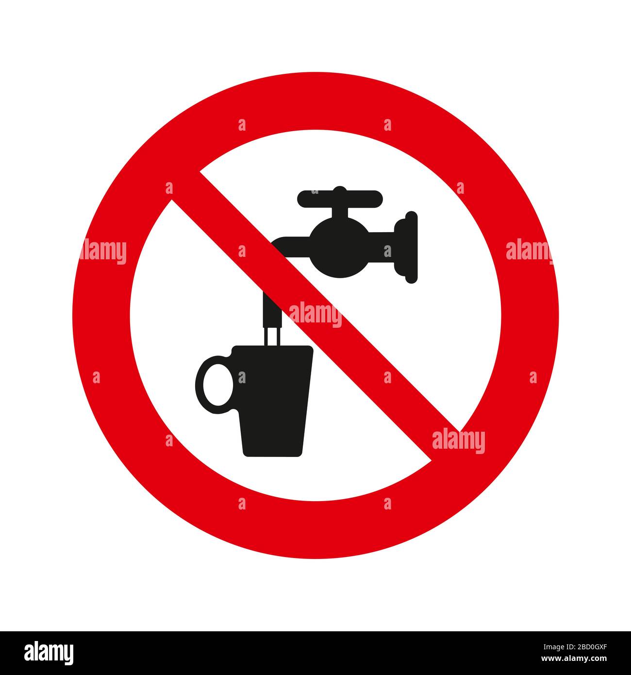 Do not drink water, vector sign. isolated over white background. Vector ...