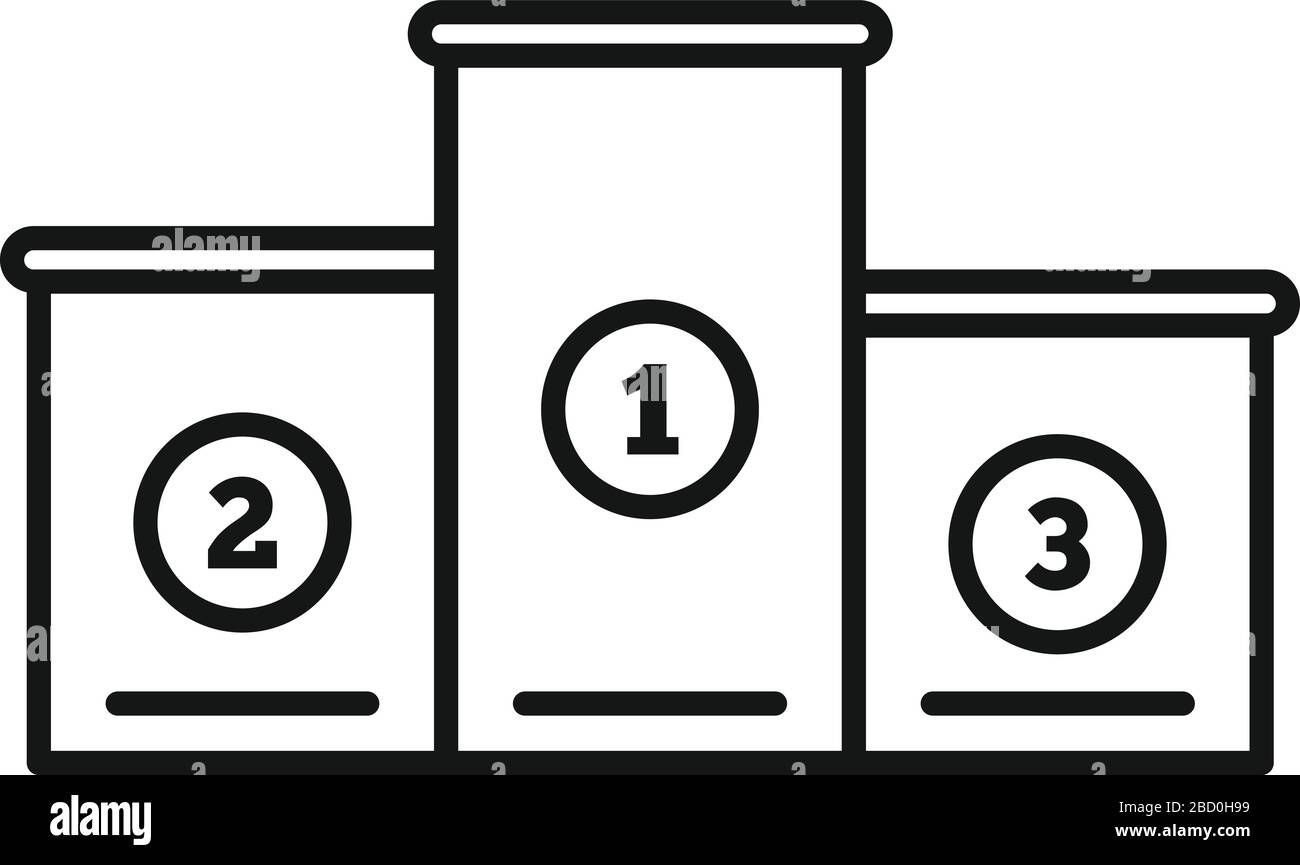 Dog championship podium icon. Outline dog championship podium vector ...