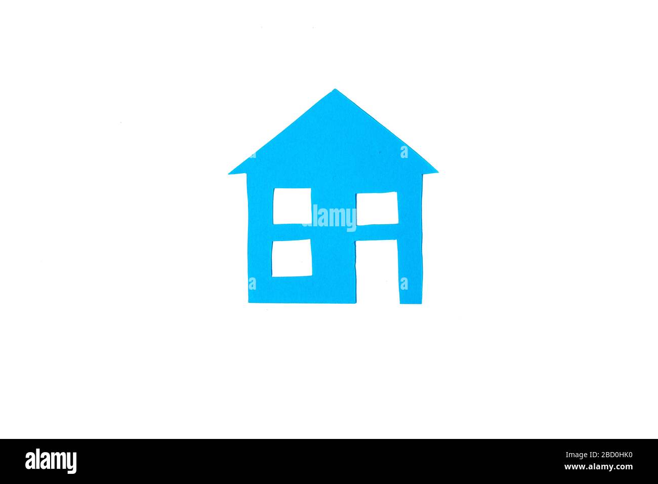 A blue house isolated on a white background Stock Photo - Alamy
