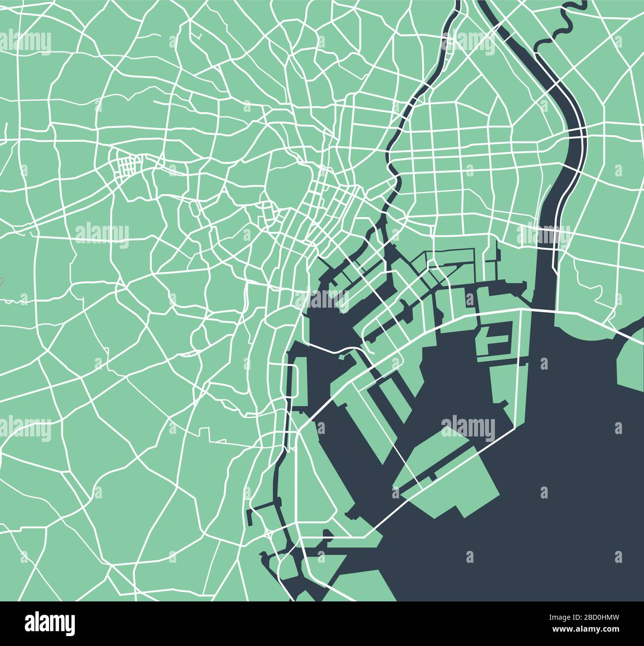 Tokyo bay area road map Stock Vector Image & Art - Alamy