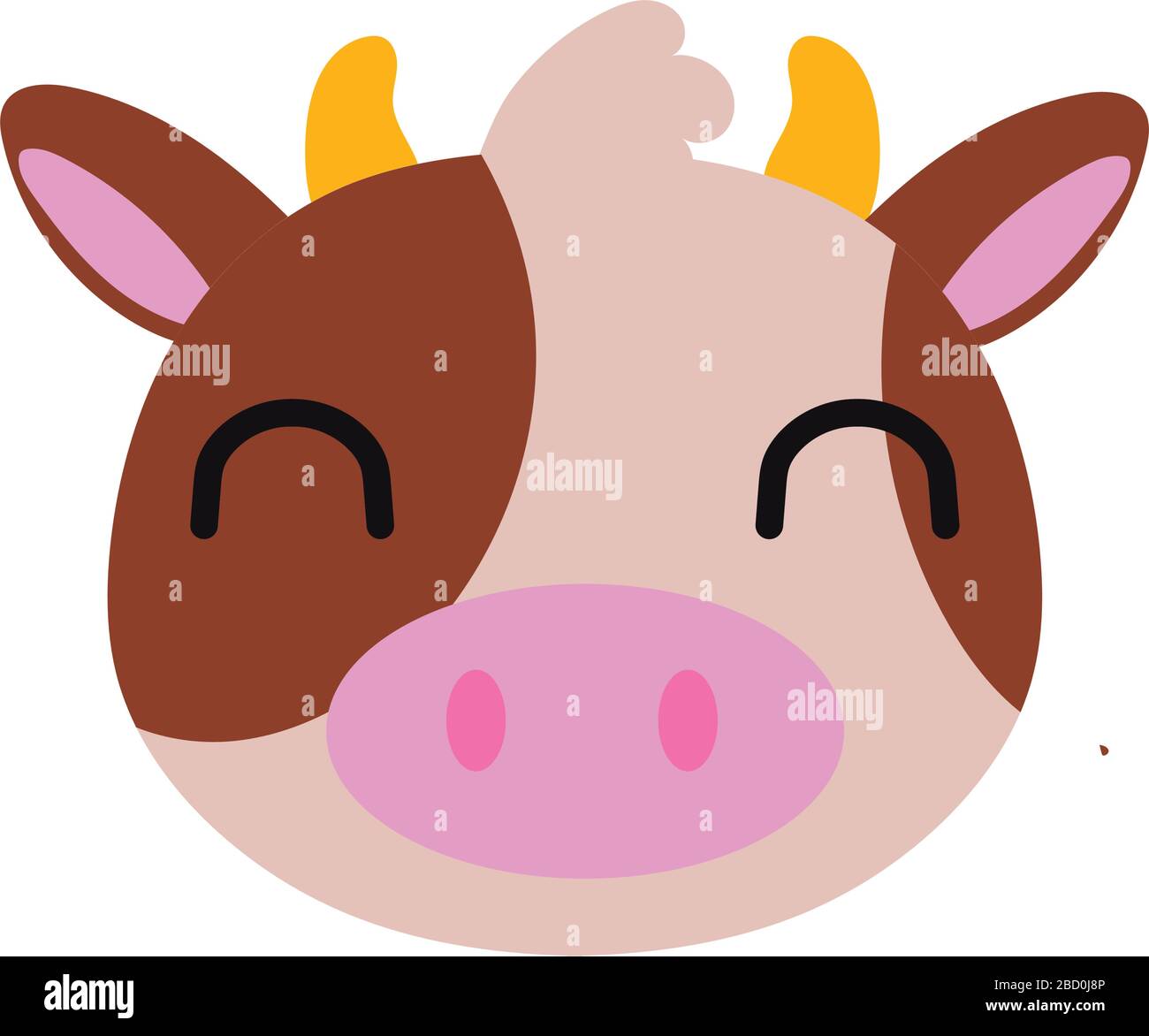 cute cow farm animal flat style icon Stock Vector Image & Art - Alamy