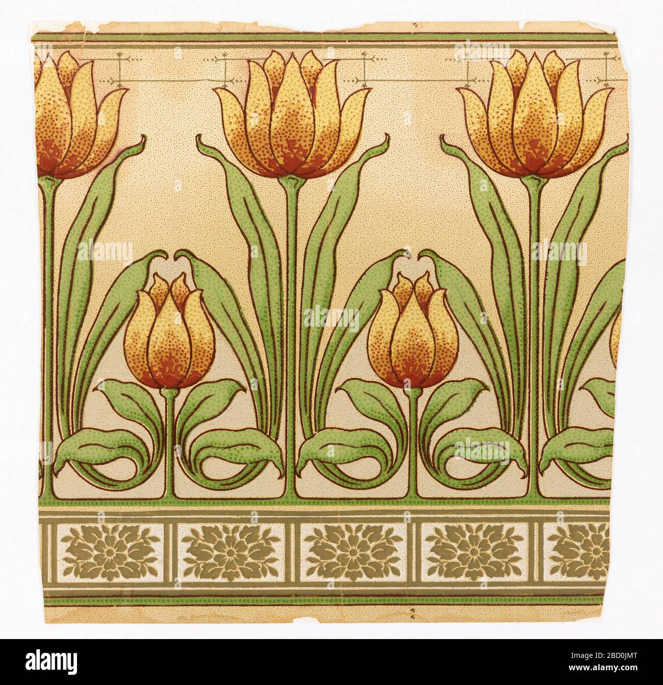 Frieze. Research in ProgressTall and short tulips and leaves ...