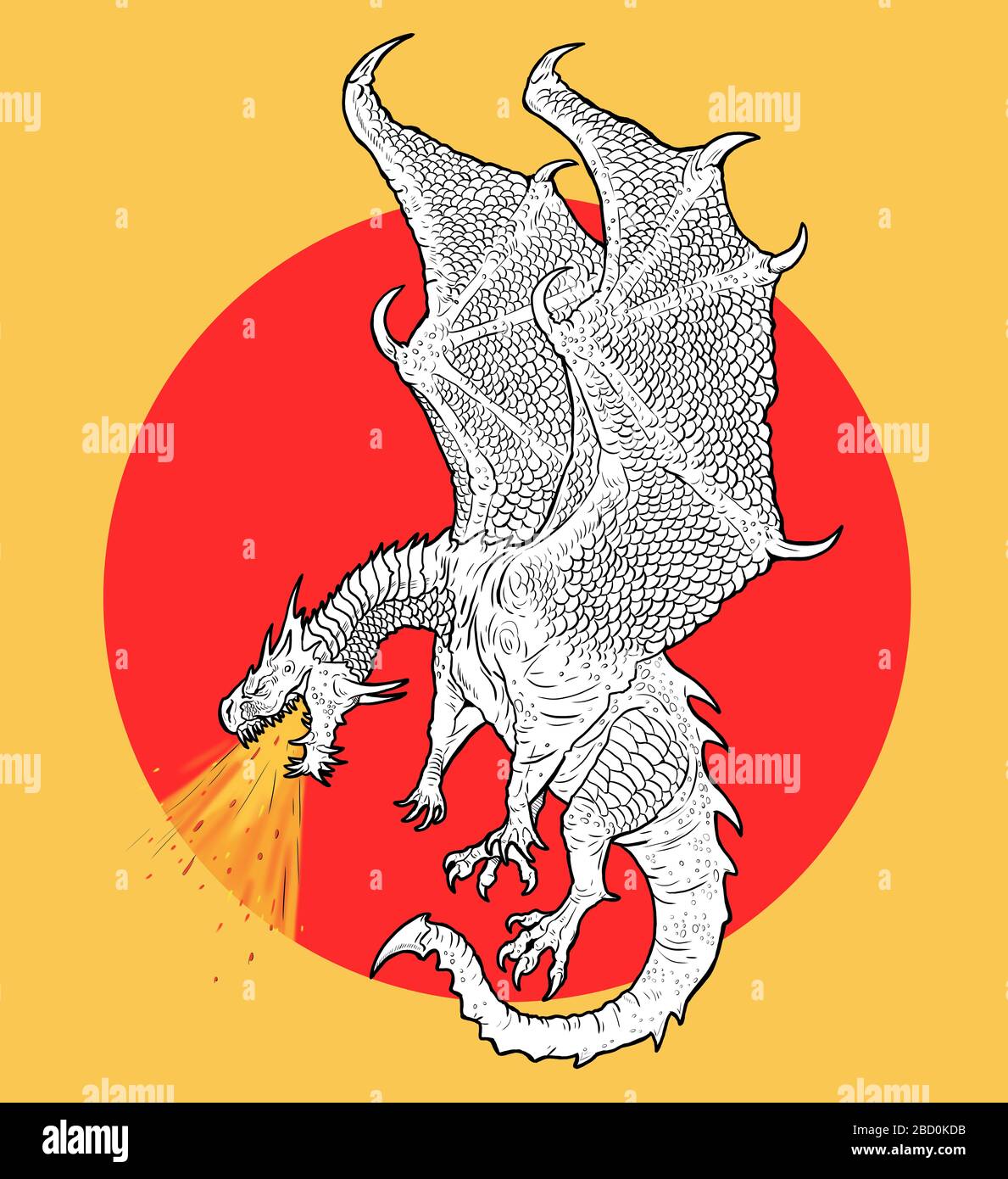 Flying Fire Dragon Tattoo