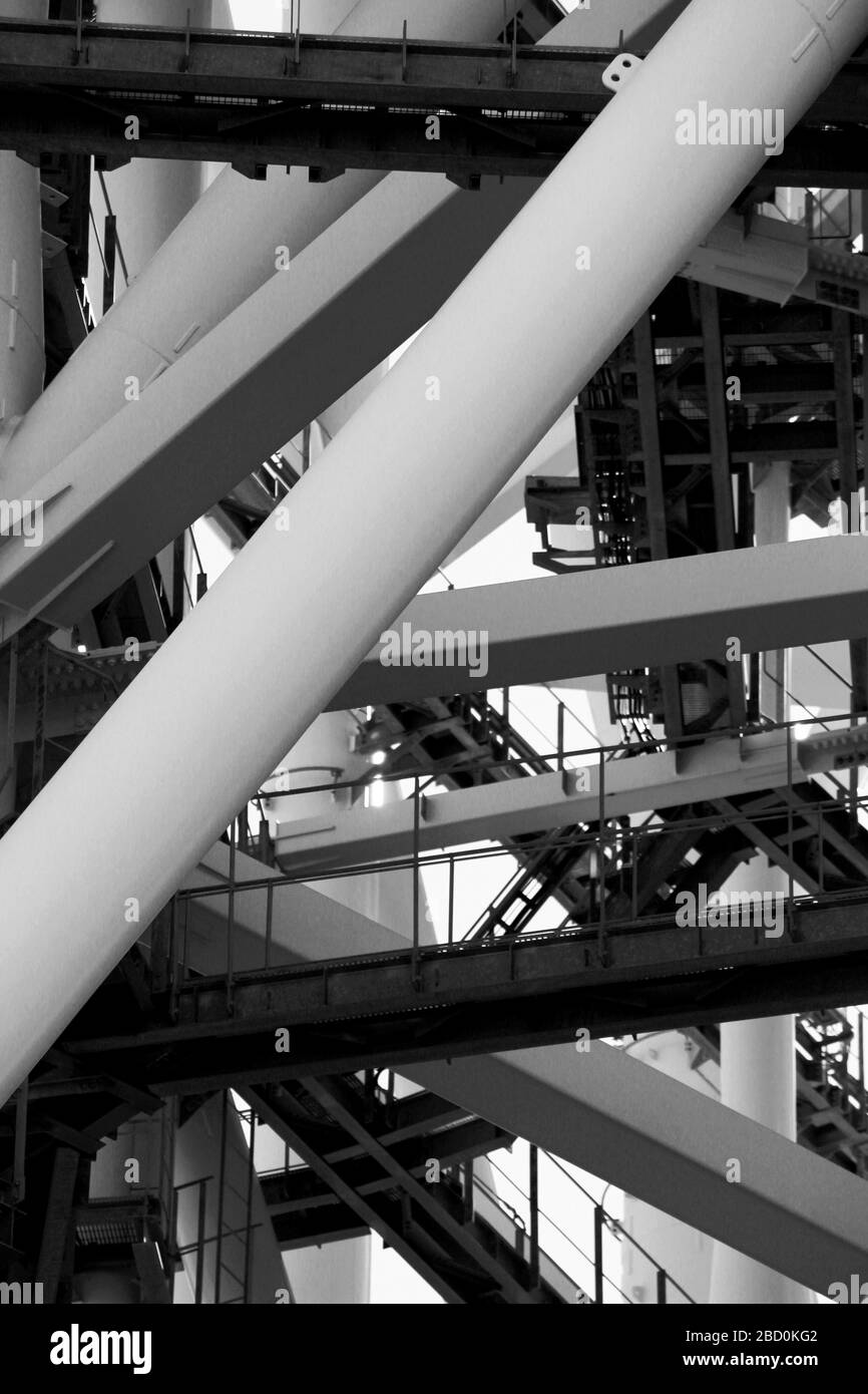 Close up photo of Tokyo Skytree built with steel pipe truss structure ...