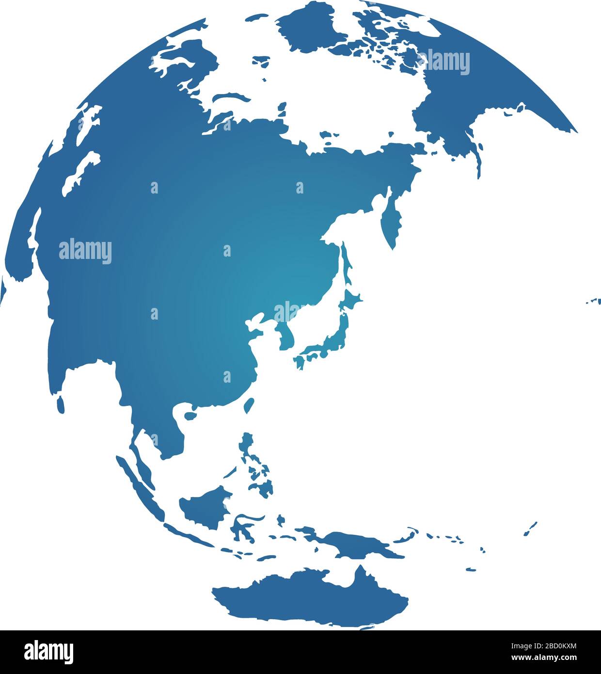 world map illustration (globe / sphere). focus on Japan and east asia ...