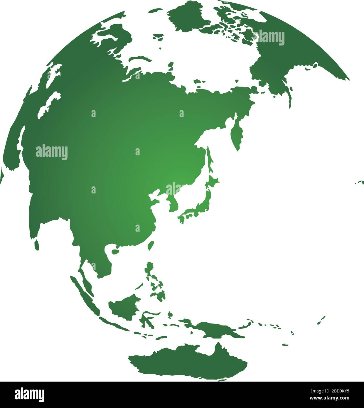 world map illustration (globe / sphere). focus on Japan and east asia ...