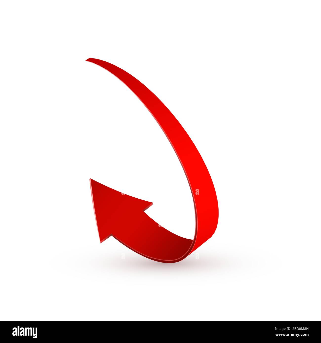 Realistic red swirling arrow. Vector illustration on a white background ...