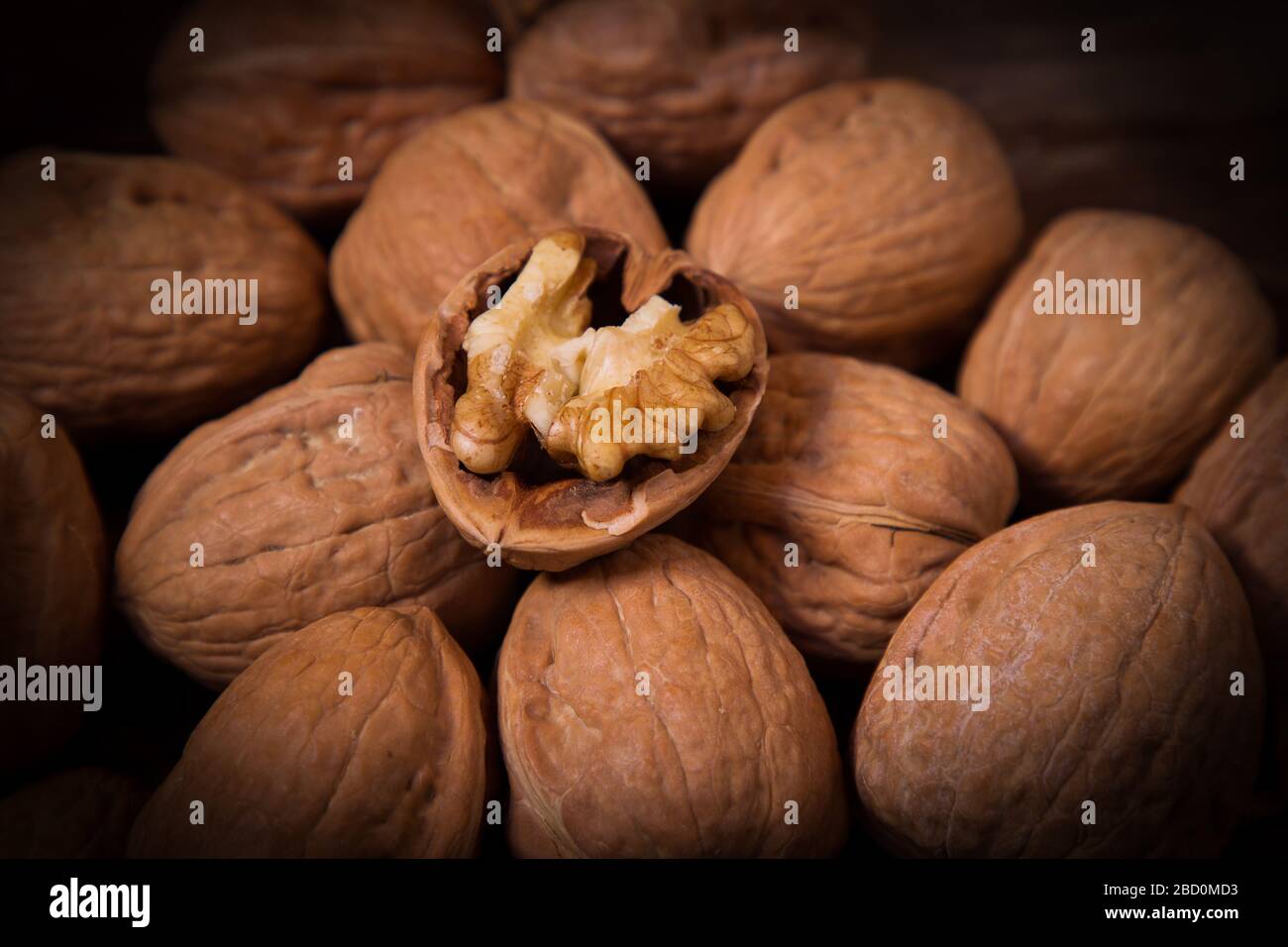 nuts with shell and without Stock Photo - Alamy
