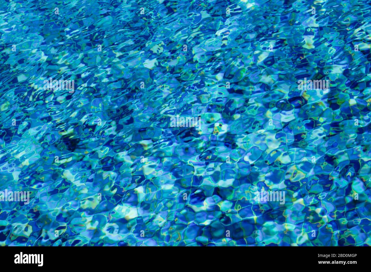 Abstract view of the water of the swimming pool bottom Stock Photo - Alamy
