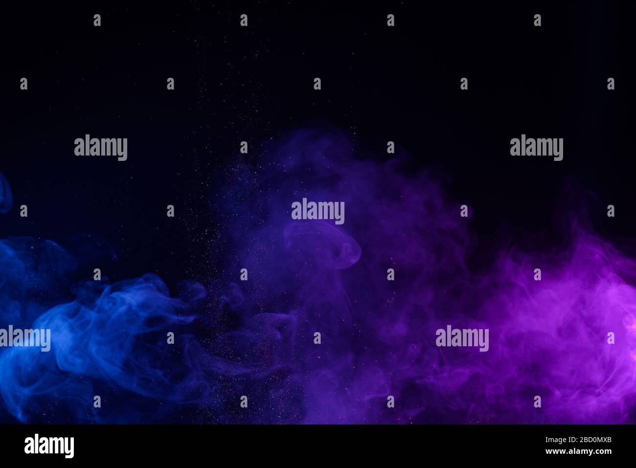 Smoke with shiny glitter particles abstract background Stock Photo - Alamy