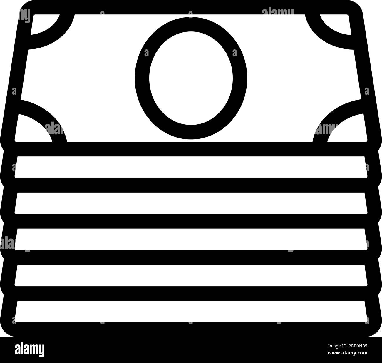 a stack of banknotes icon vector outline illustration Stock Vector ...