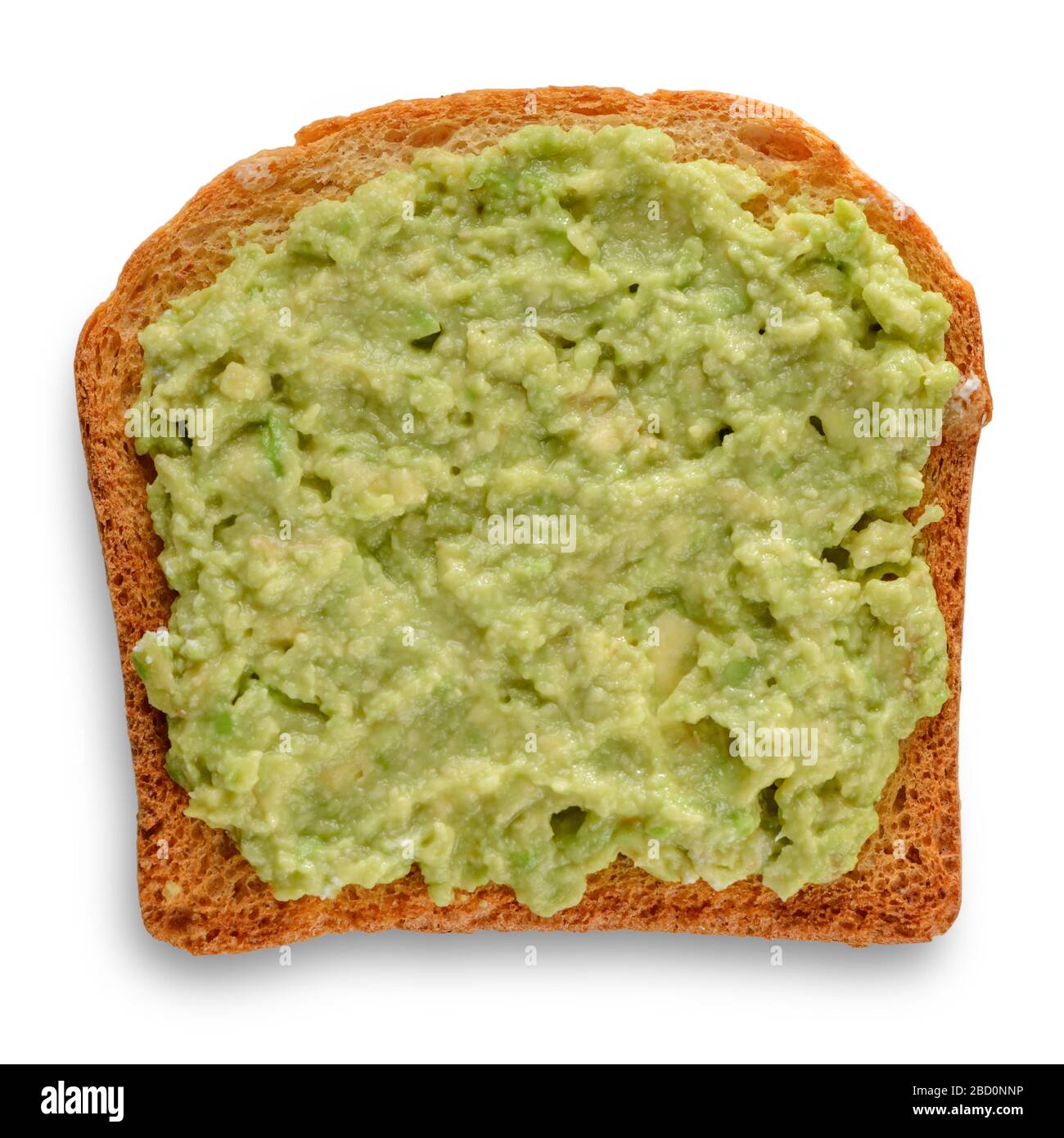 Mashed avocado toast isolated on white background Stock Photo - Alamy