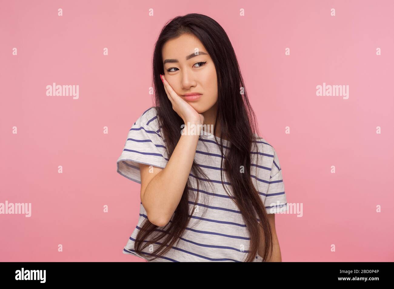 Portrait bored chinese girl hi-res stock photography and images - Alamy