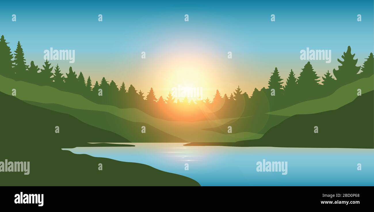 Beautiful sunrise sky waves Stock Vector Images - Alamy