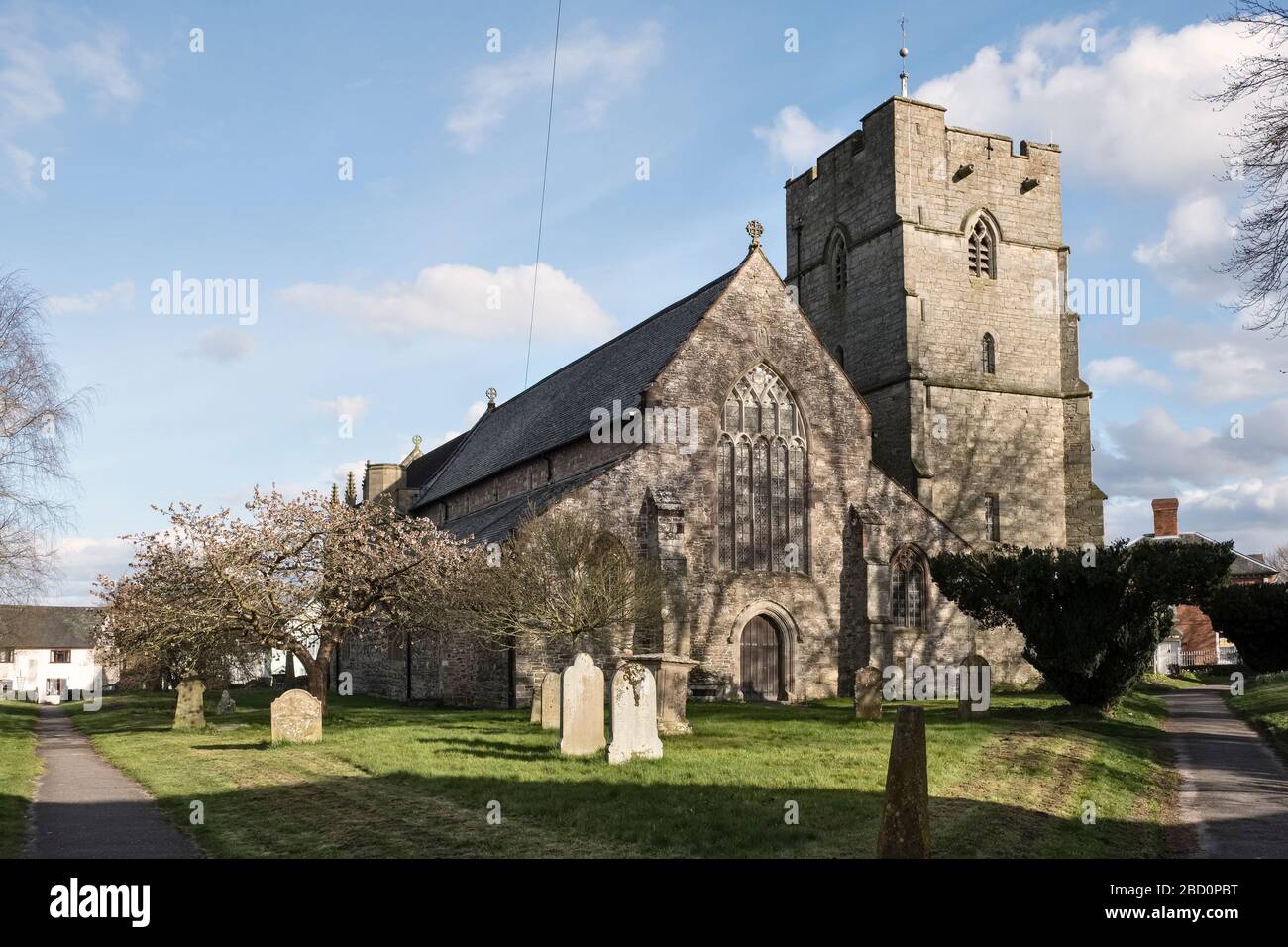 St Andrew's Church, Presteigne, Powys, UK. A 13c Norman church, heavily ...