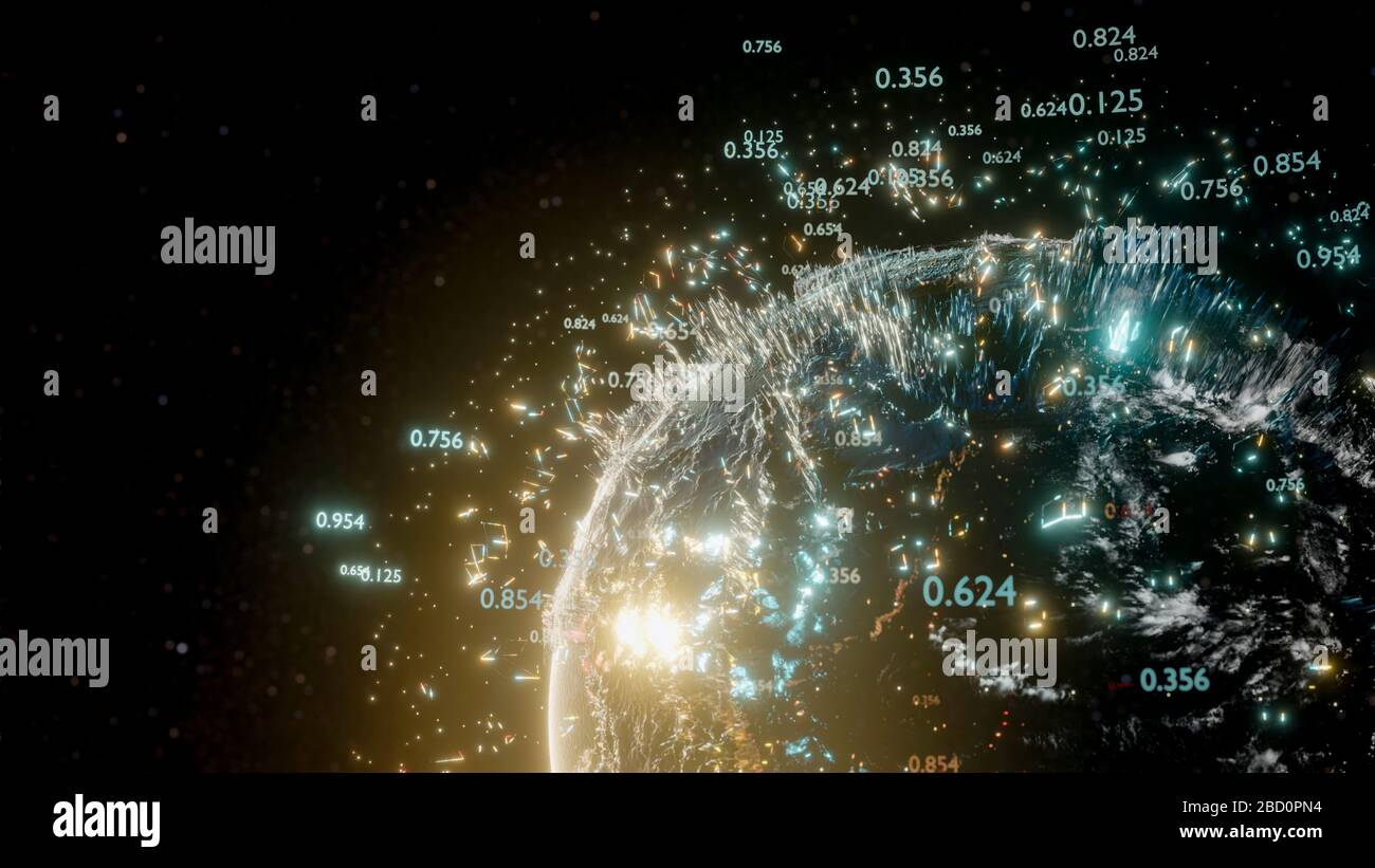 Abstract futuristic planet Earth Stock Photo - Alamy