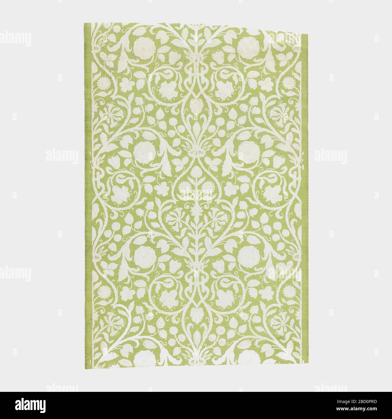 Sidewall. All-over pattern of flowers and vining tendrils. Design is ...