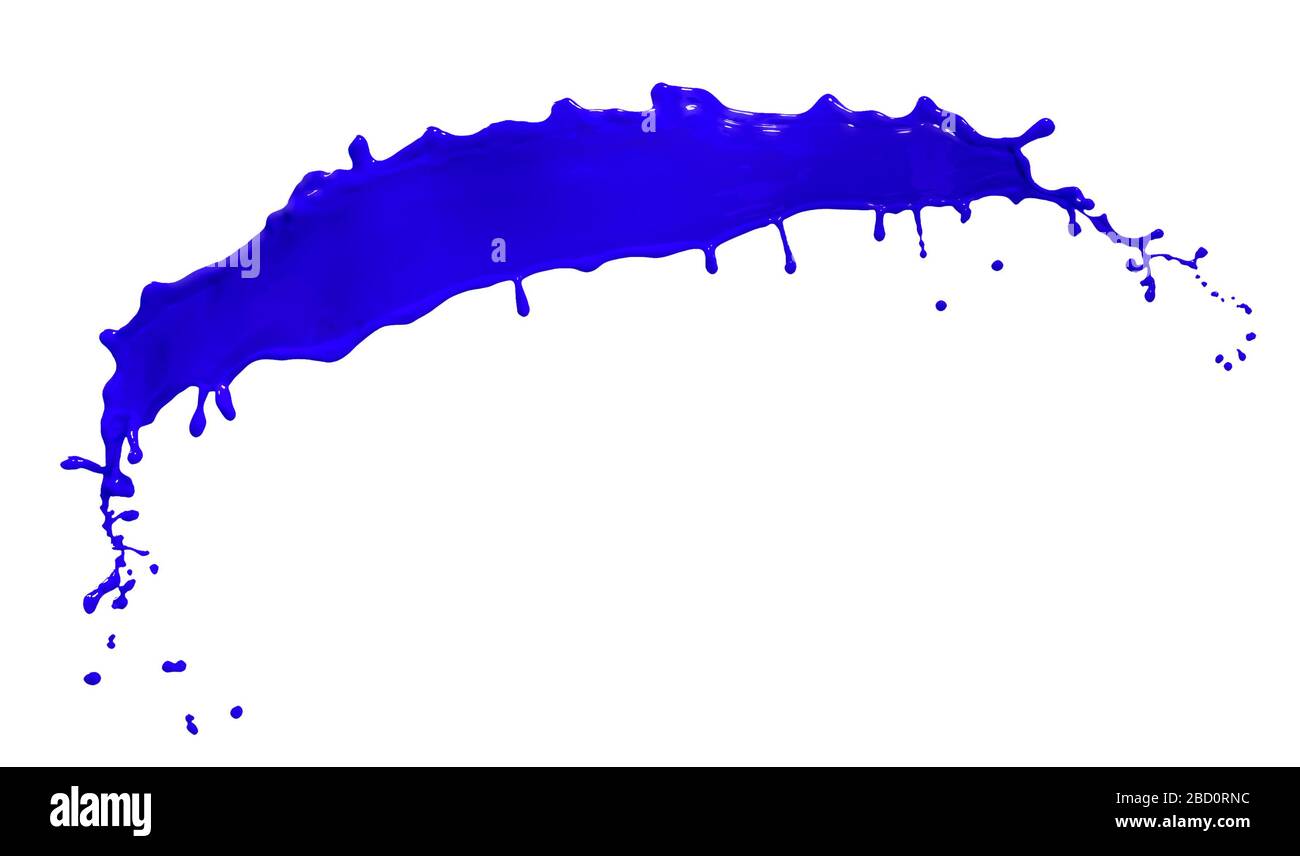 splendid blue paint splash isolated on white background Stock Photo - Alamy