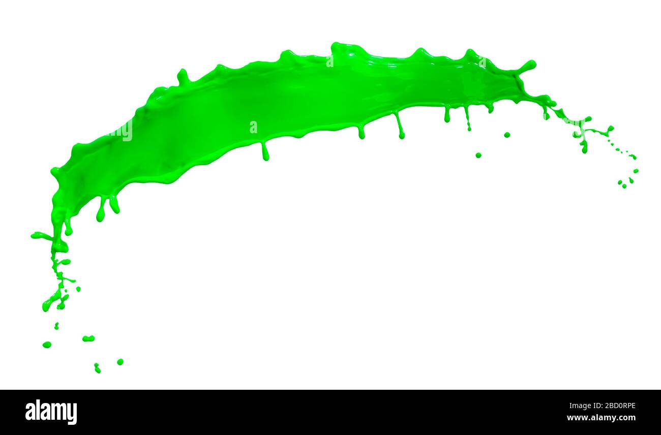 splendid green paint splash isolated on white background Stock Photo ...