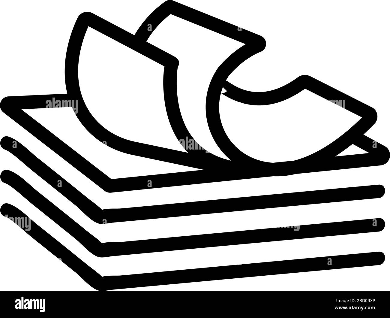 a stack of paper icon vector outline illustration Stock Vector Image ...