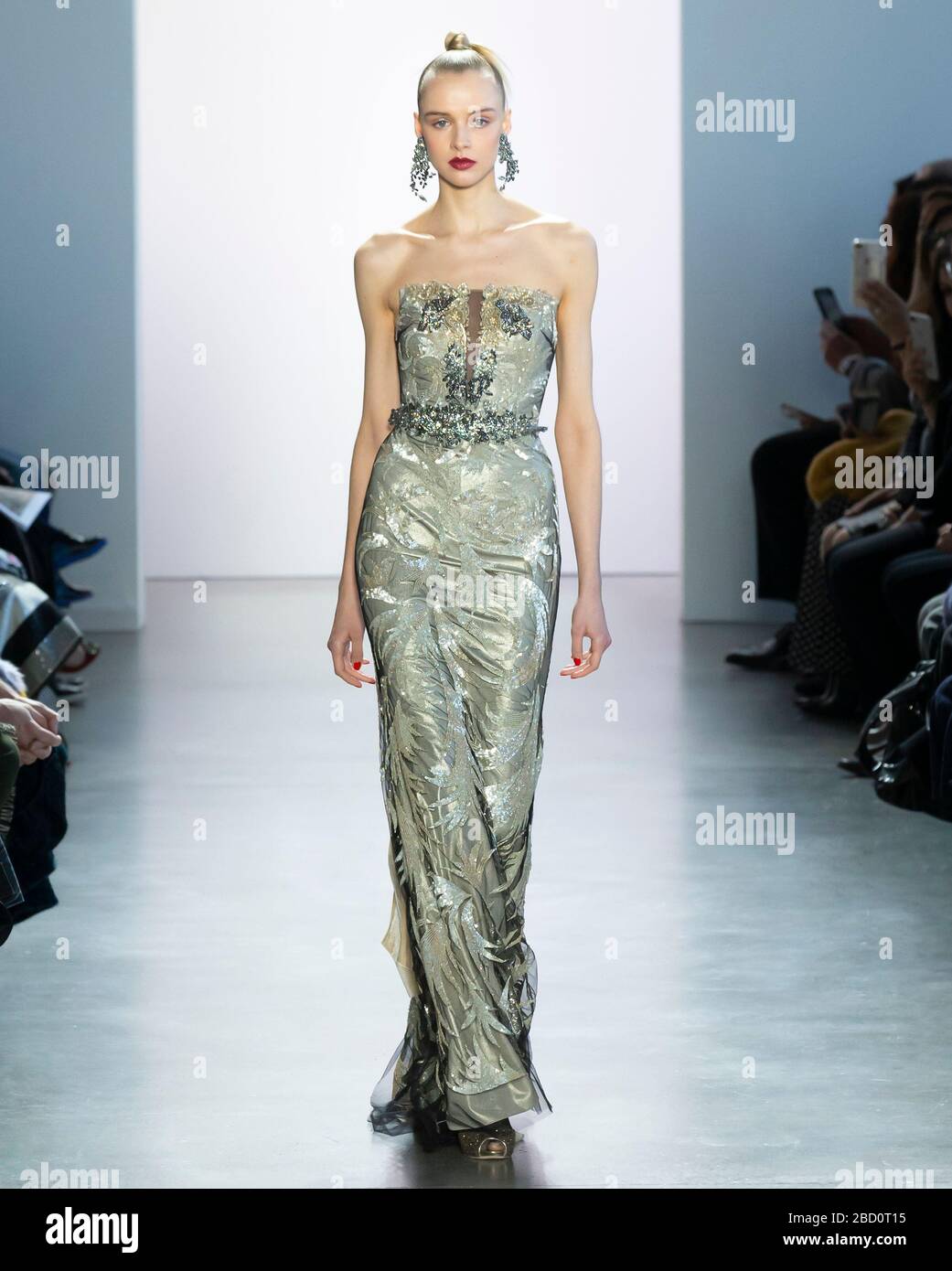 New York, New York - Feb. 08, 2020: Nina Dapper walks the runway at ...