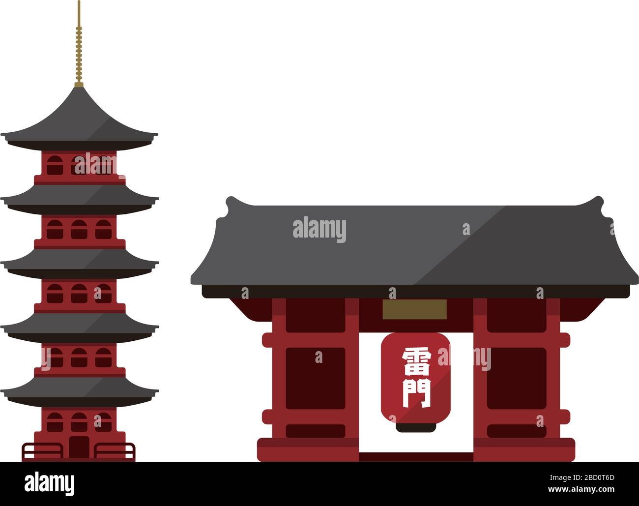 Tokyo asakusa pagoda temple Stock Vector Images - Alamy