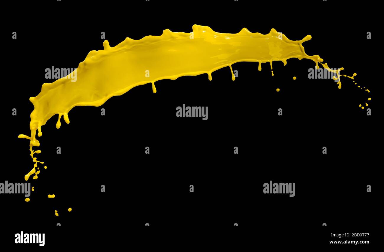 Flying yellow splashes paint hi-res stock photography and images - Alamy