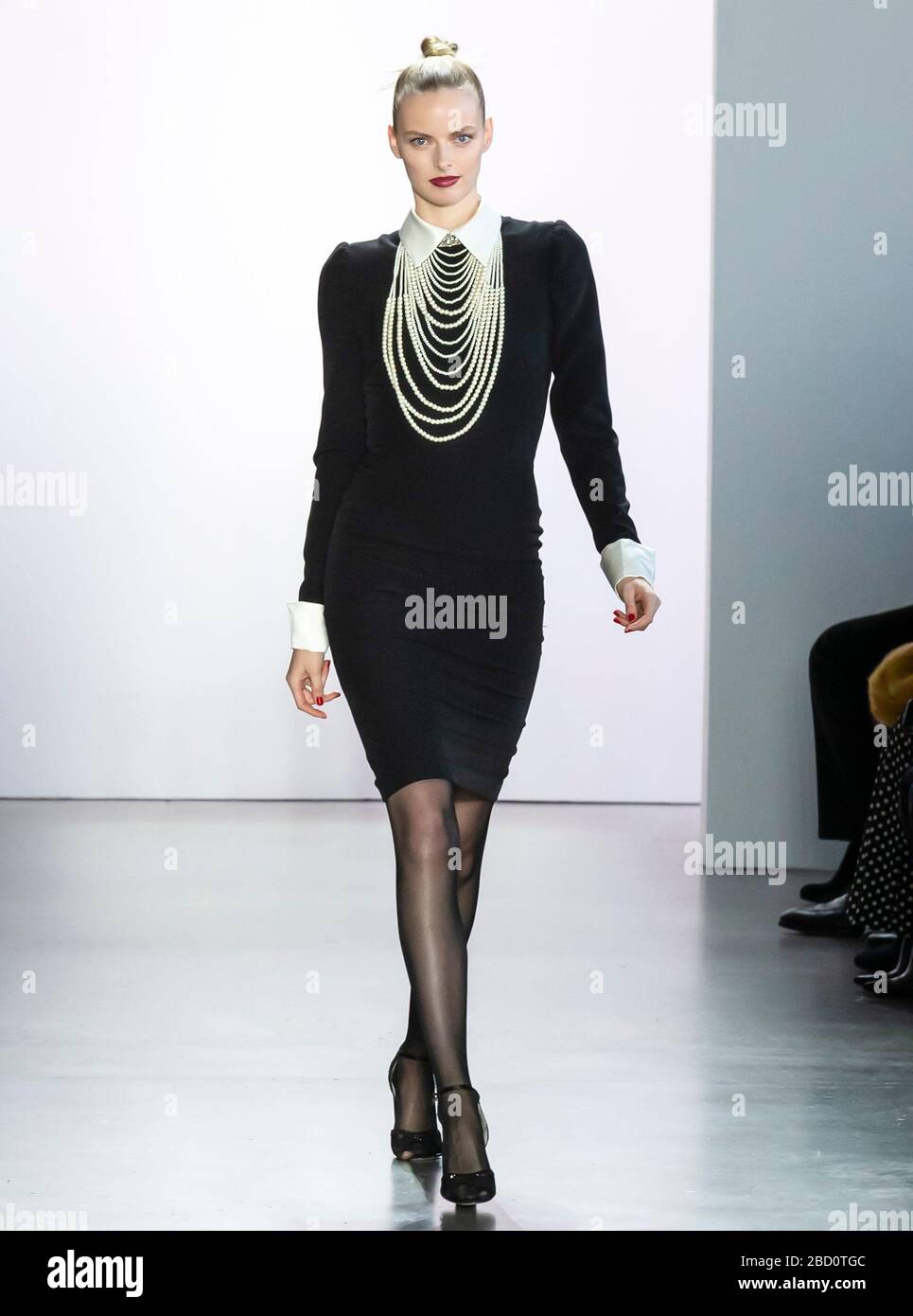 New York, New York - Feb. 08, 2020: Elza Matiz walks the runway at ...