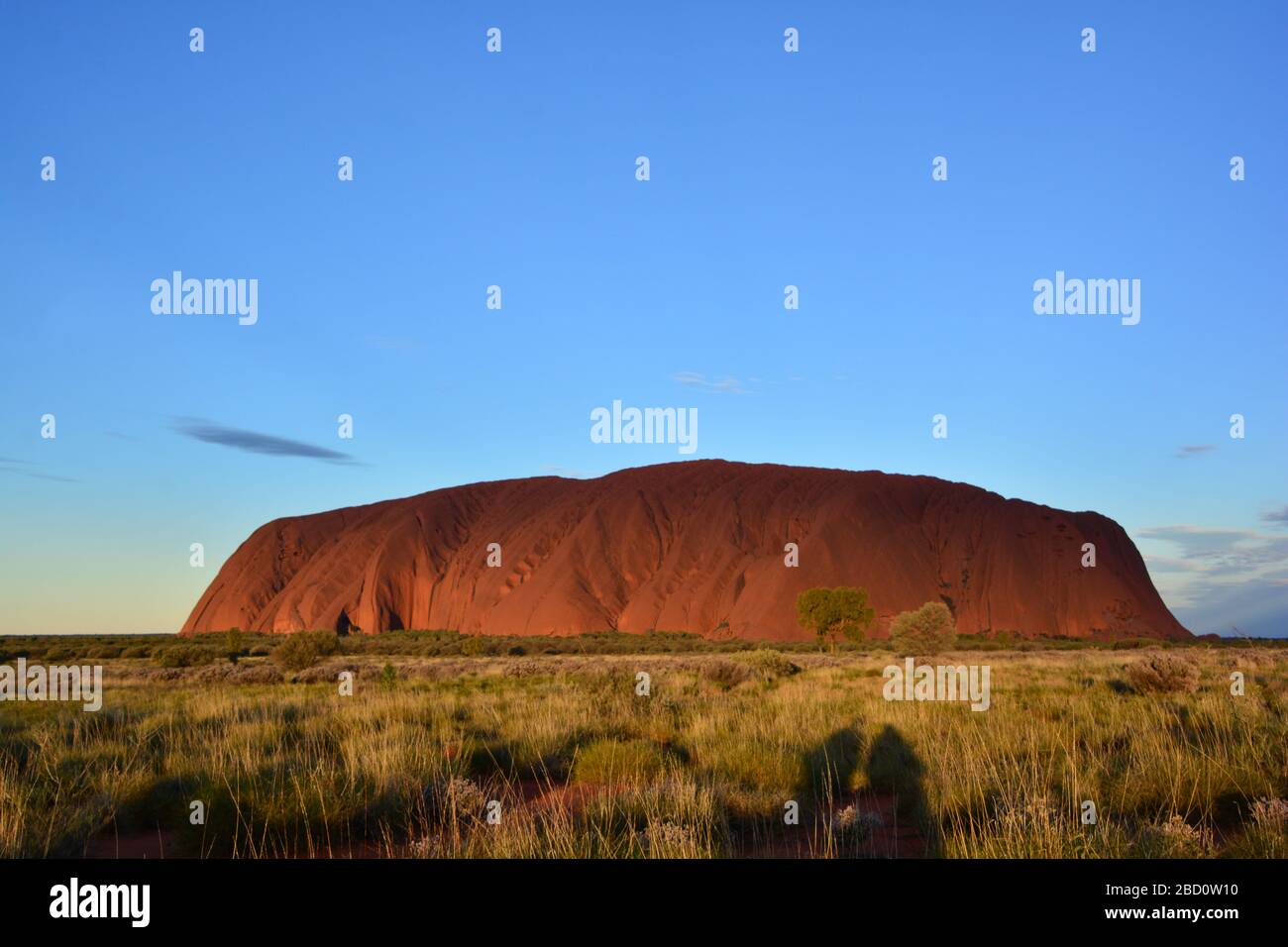 Uluru, Australia-July 2019; panoramic view of large sandstone rock ...