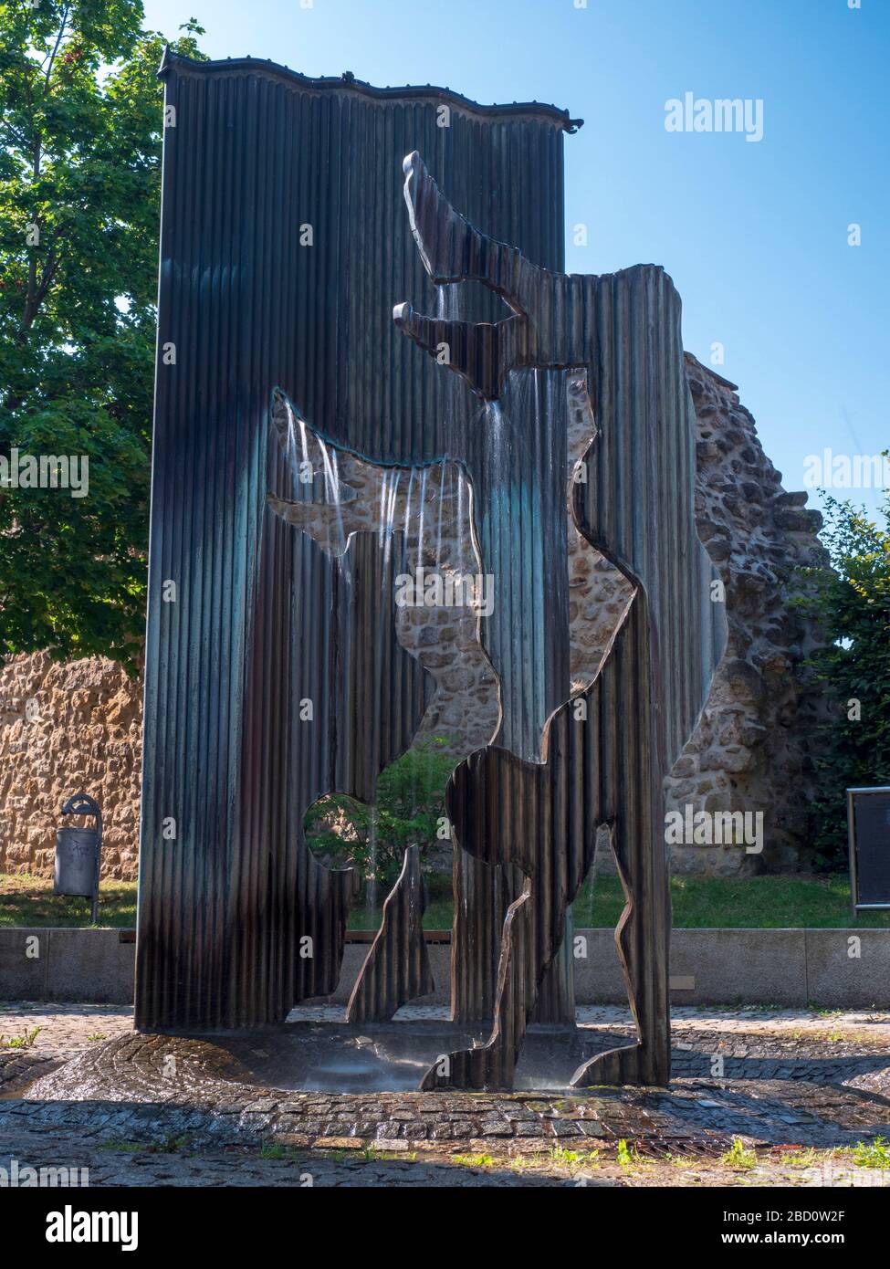 Roth, moderner Brunnen, Franken, Bayern, Deutschland Stock Photo - Alamy